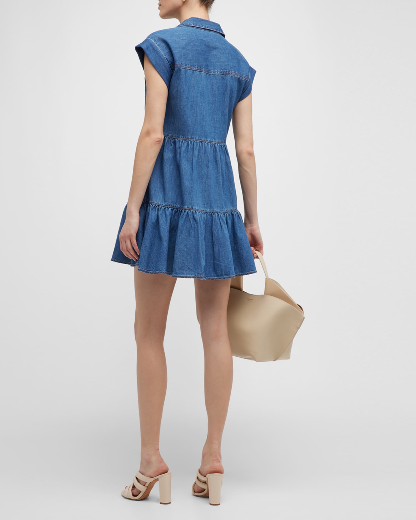 Veronica Beard Jeans Trisha Denim Button-Front Mini Dress | Neiman Marcus