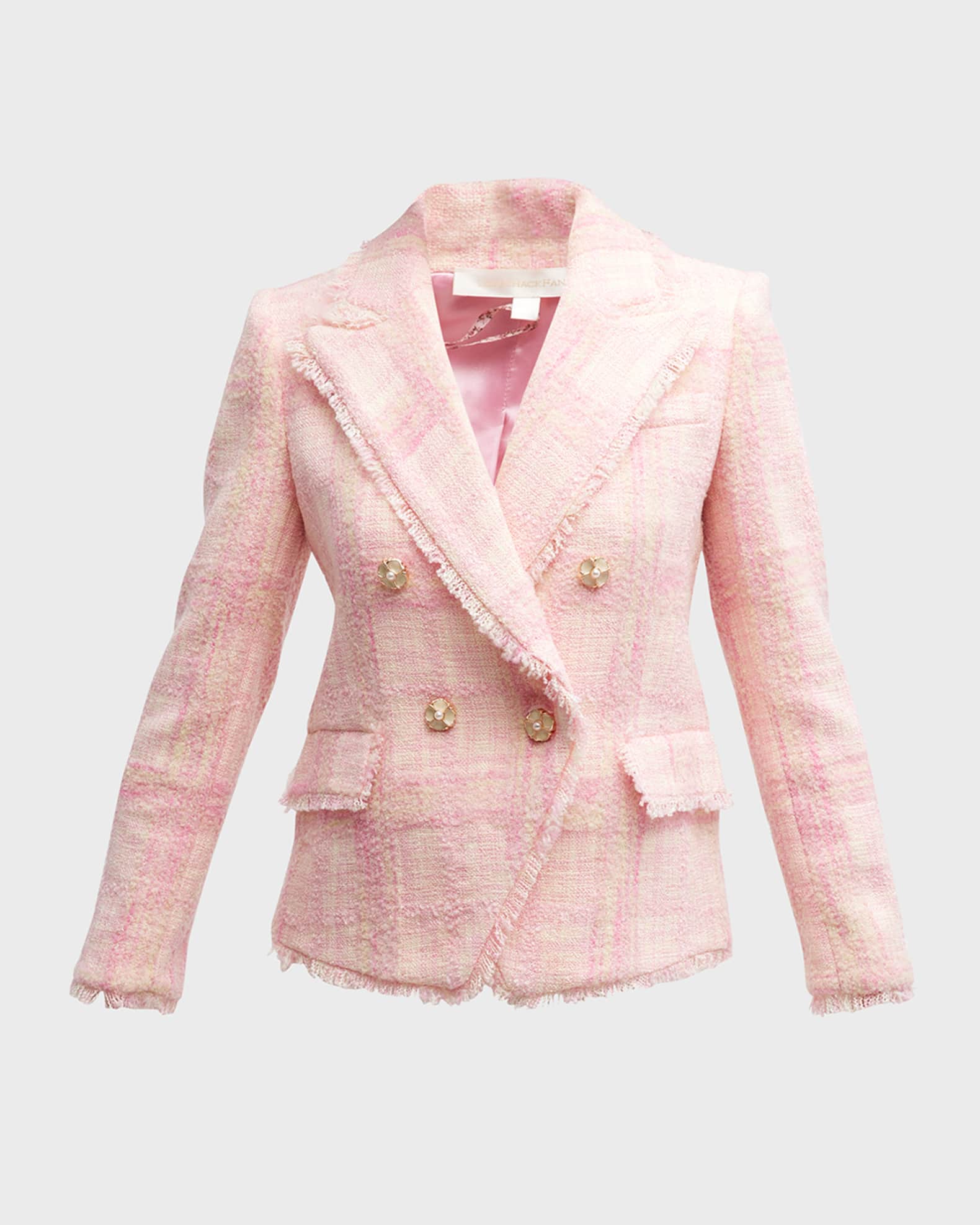 LoveShackFancy Denison Pastel Tweed Double-Breasted Blazer | Neiman Marcus