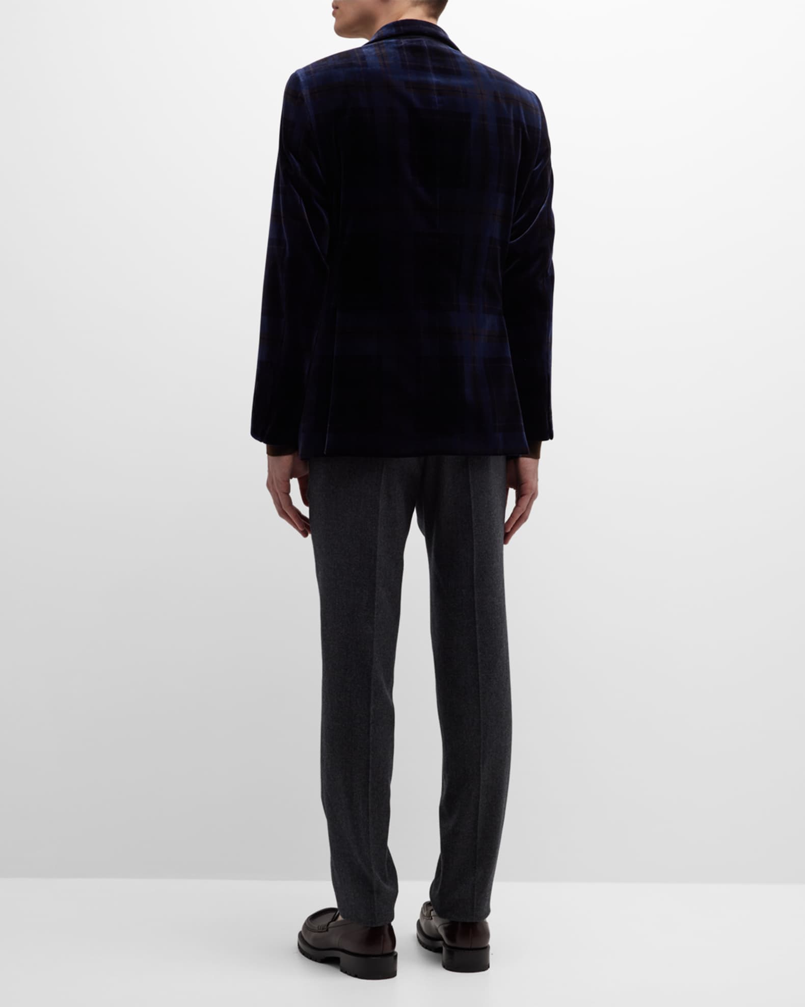 Paul Stuart Men's Plaid Velvet Dinner Jacket | Neiman Marcus