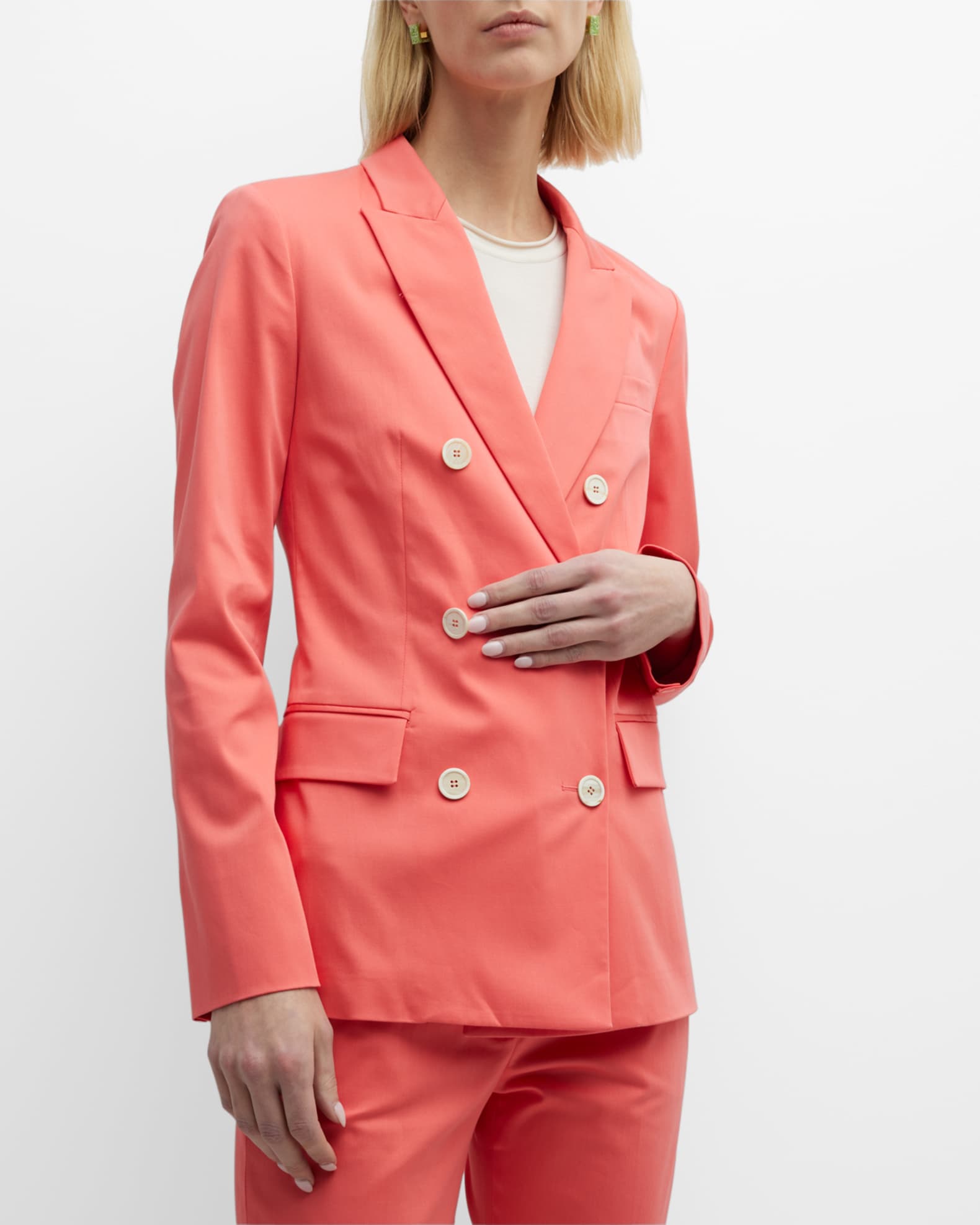 Piazza Sempione Cotton Double-Breasted Blazer Jacket | Neiman Marcus