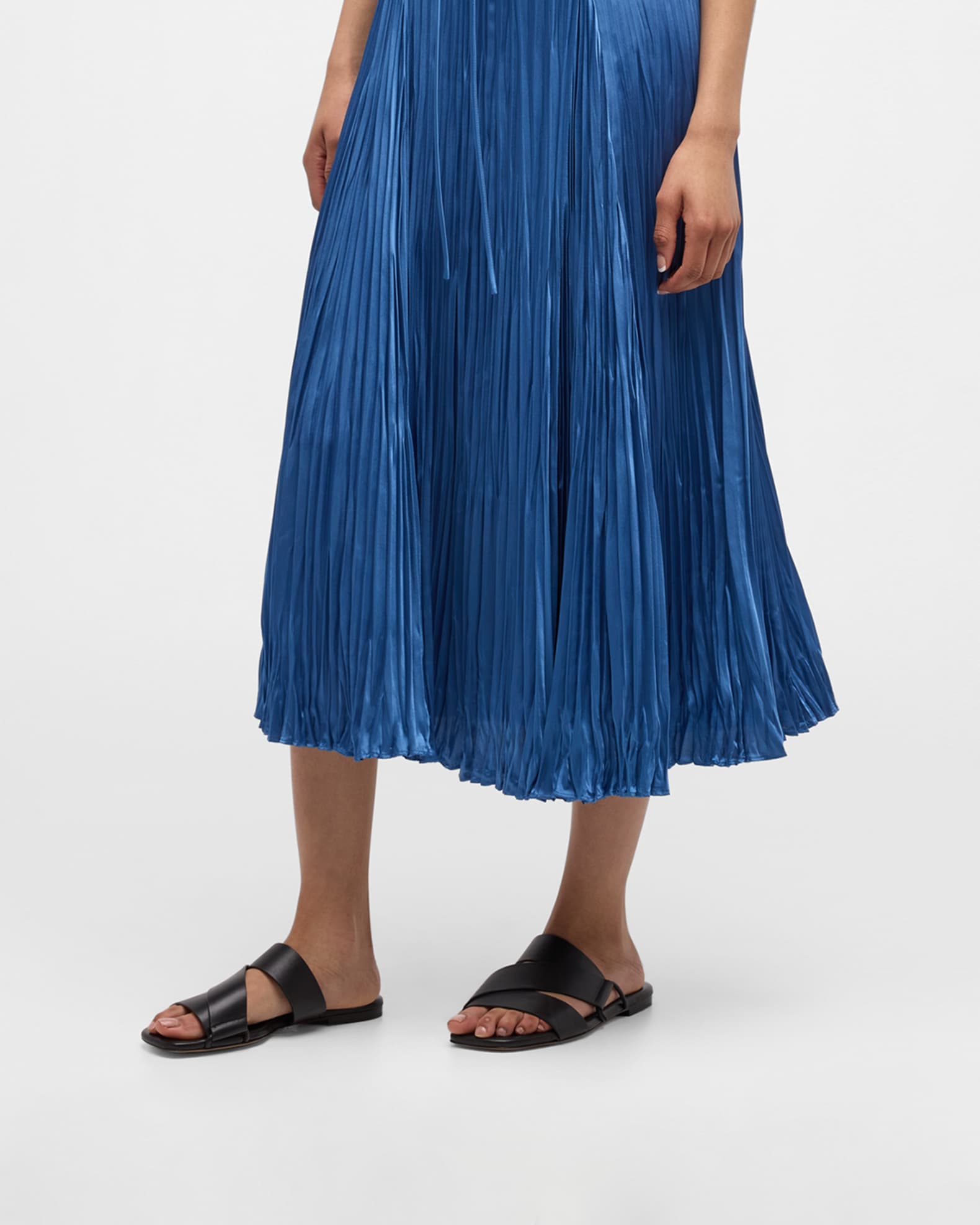 Vince Dylan Asymmetrical Leather Flat Sandals | Neiman Marcus