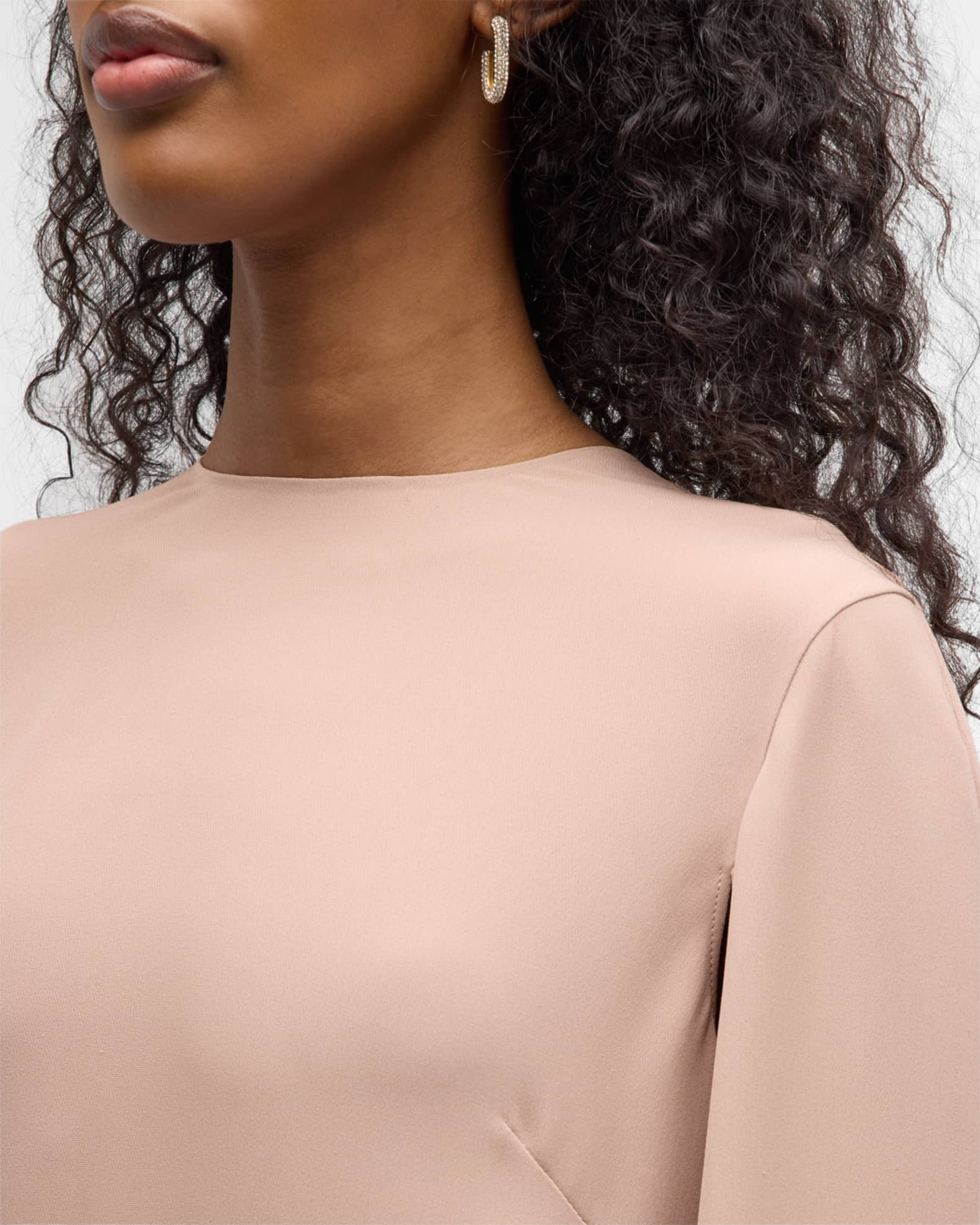 Valentino Garavani Cady Couture Midi Dress with Cape Back | Neiman Marcus