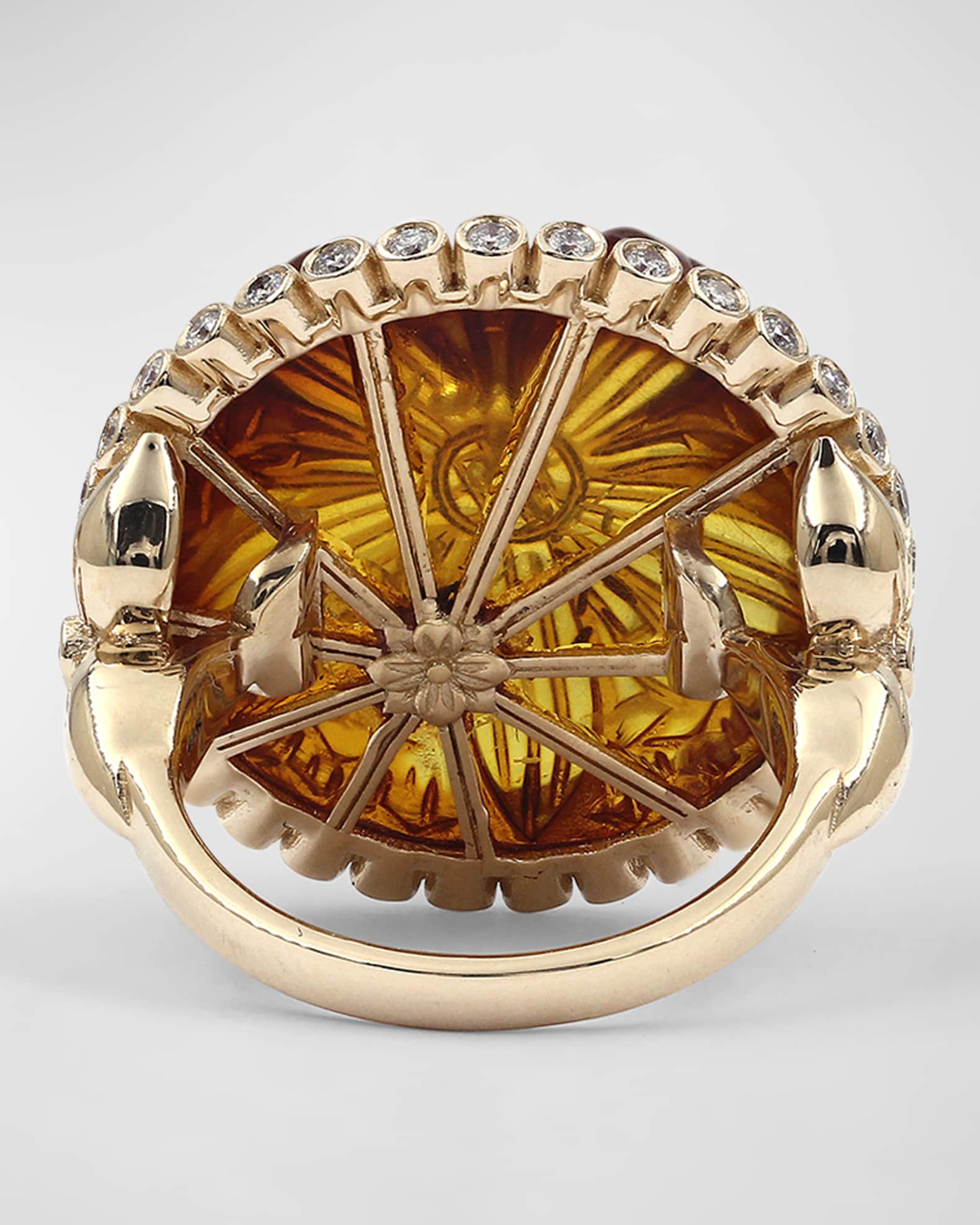 Stephen Dweck Hand Carved Amber and Diamond Ring | Neiman Marcus