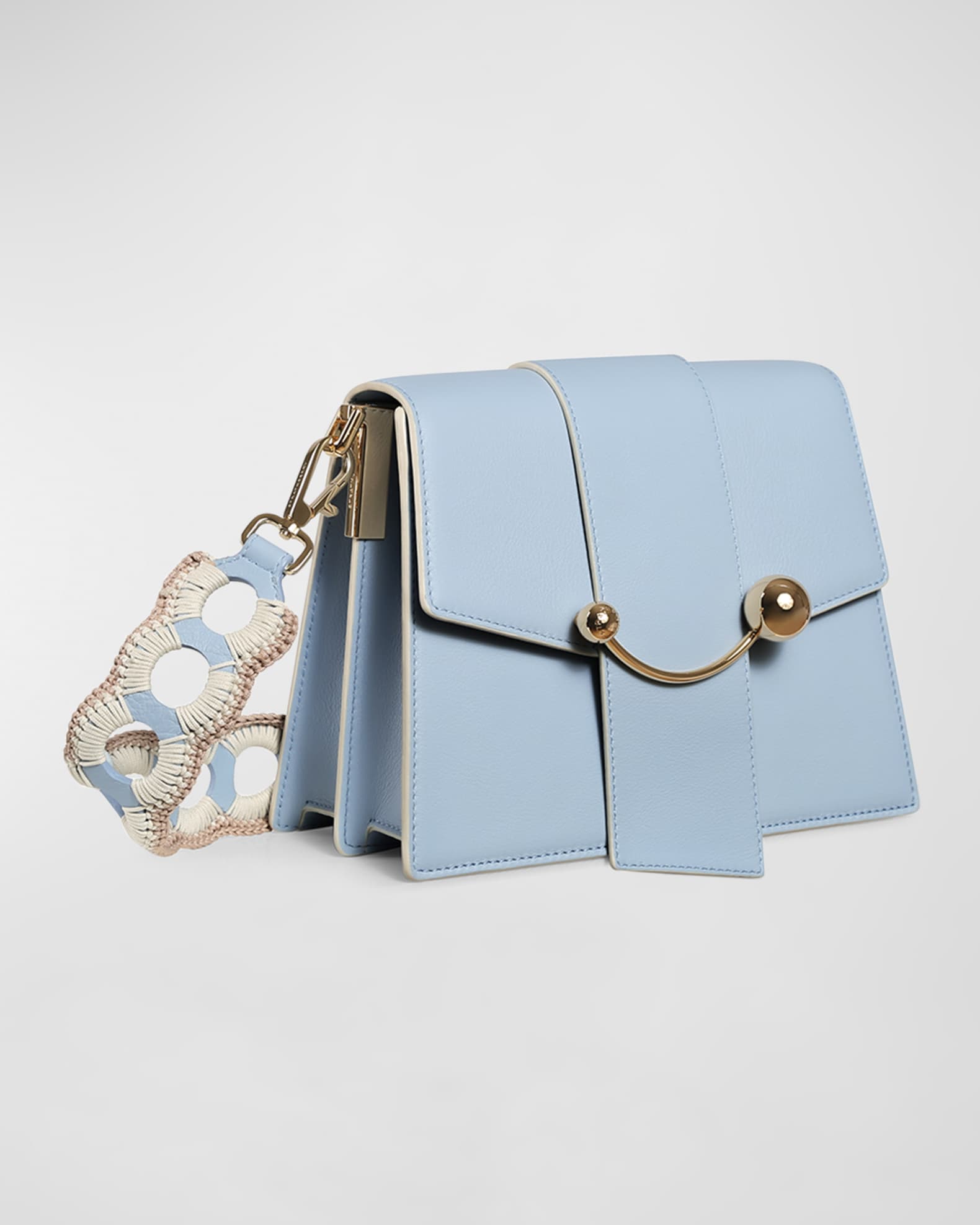 STRATHBERRY Box Crescent Leather Shoulder Bag | Neiman Marcus