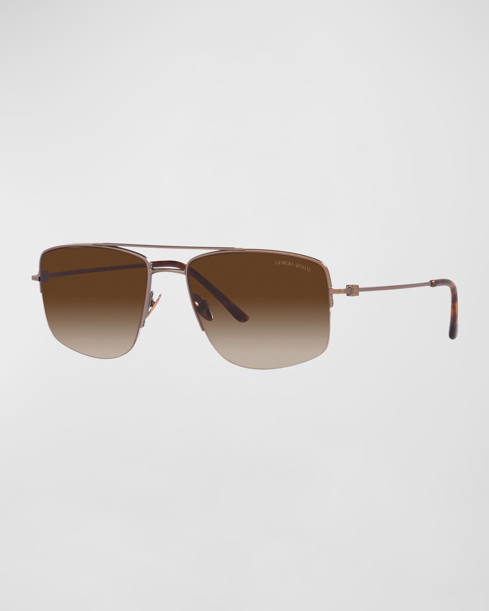 Giorgio Armani Gradient Steel & Plastic Aviator Sunglasses | Neiman Marcus