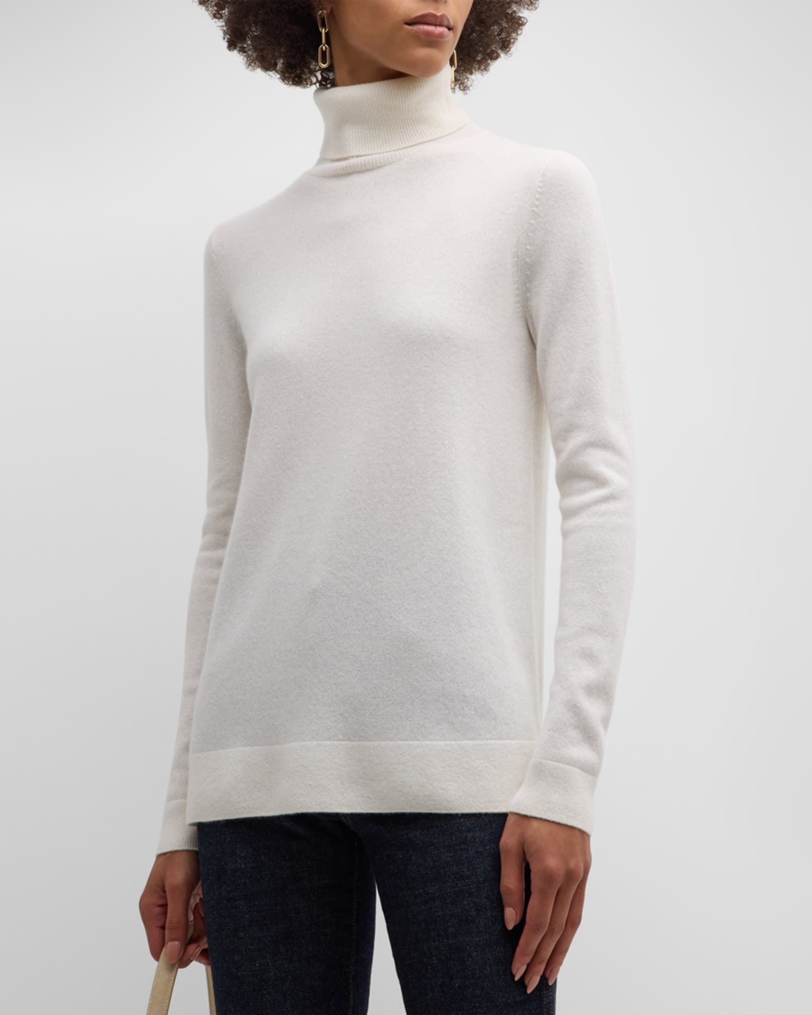 Cashmere Basic Turtleneck Top | Neiman Marcus