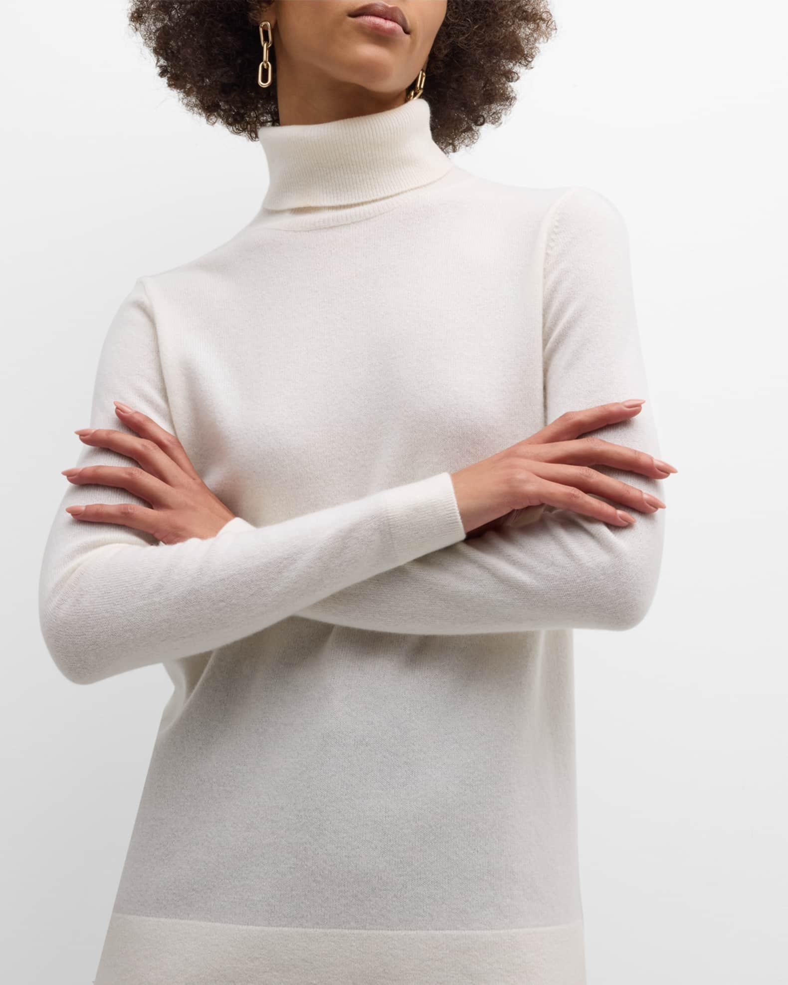 Cashmere Basic Turtleneck Top | Neiman Marcus