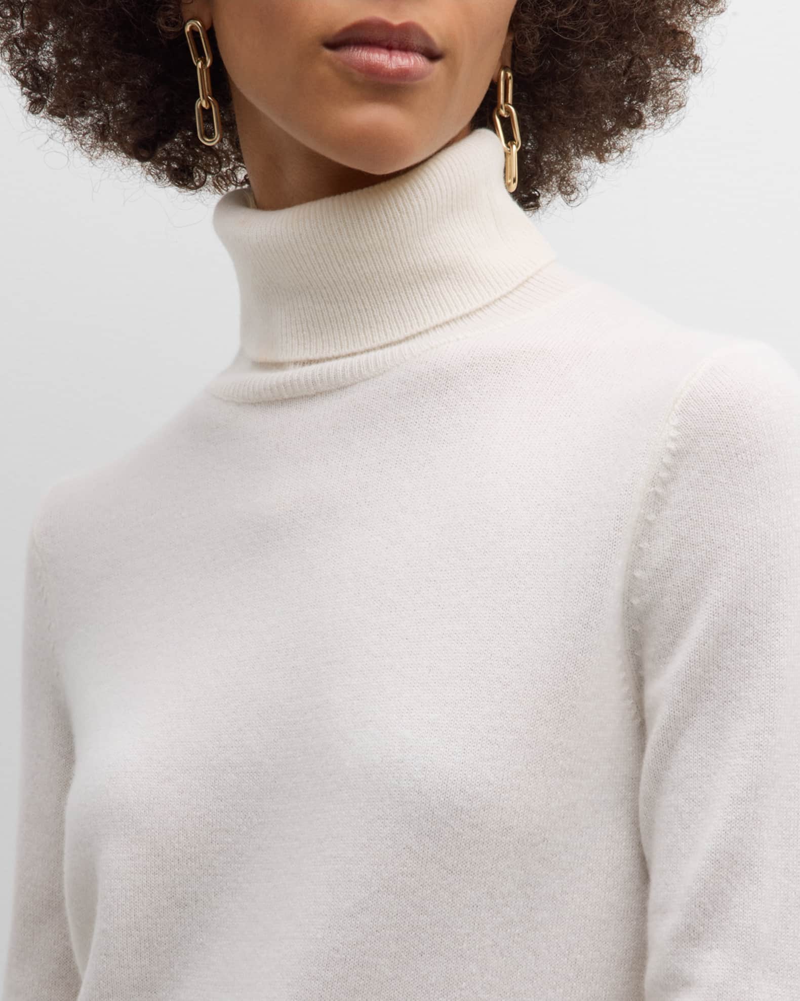 Cashmere Basic Turtleneck Top | Neiman Marcus