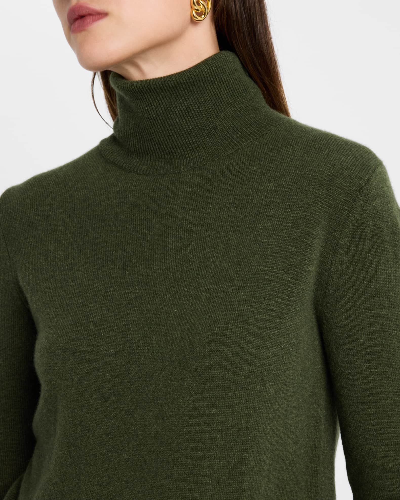 Neiman Marcus Cashmere Collection Cashmere Basic Turtleneck Top ...