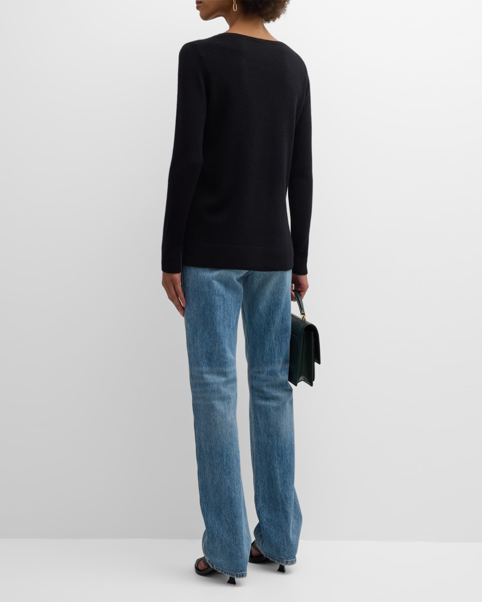 Cashmere Basic Crewneck Top | Neiman Marcus