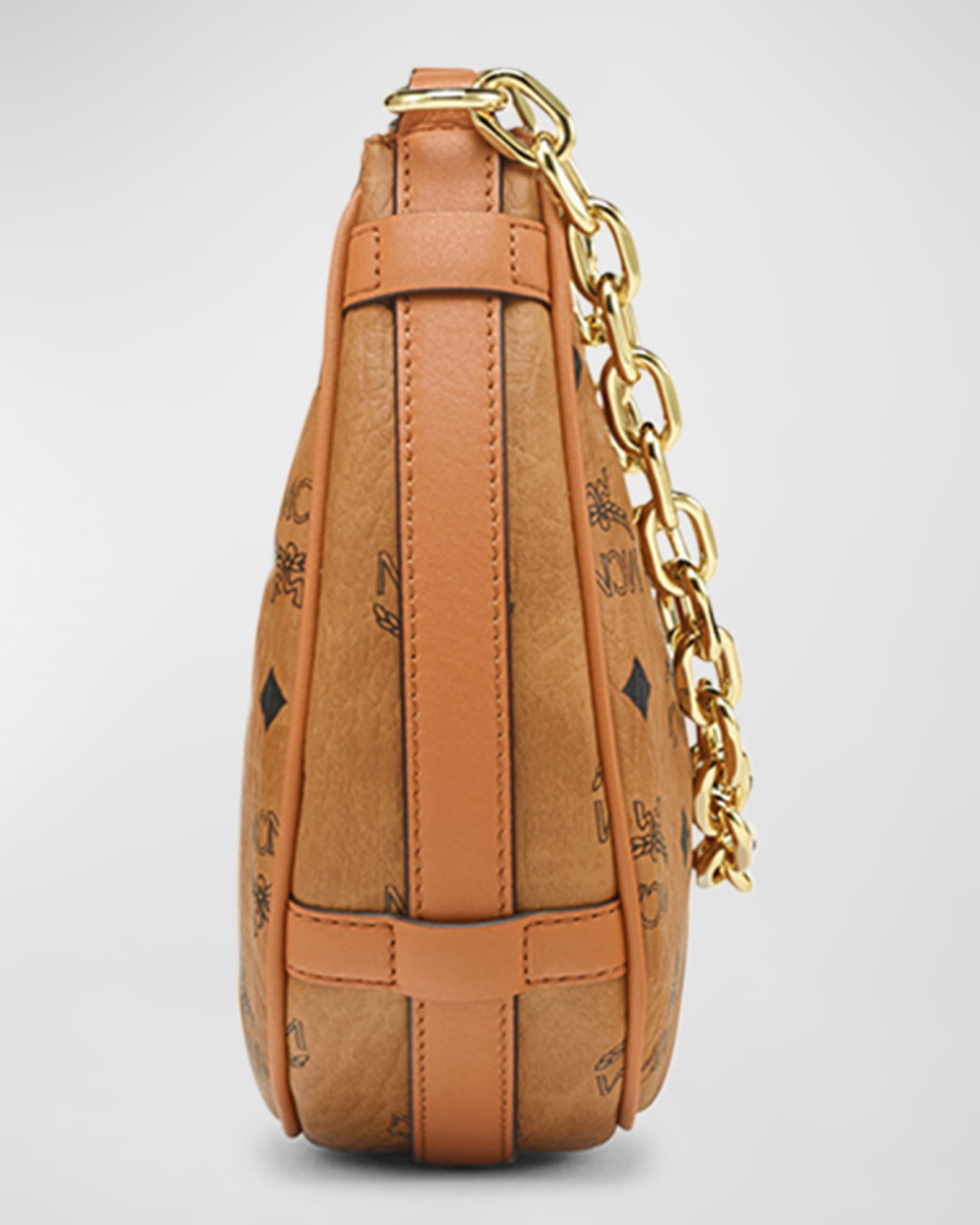 MCM Aren Small Monogram Hobo Shoulder Bag | Neiman Marcus