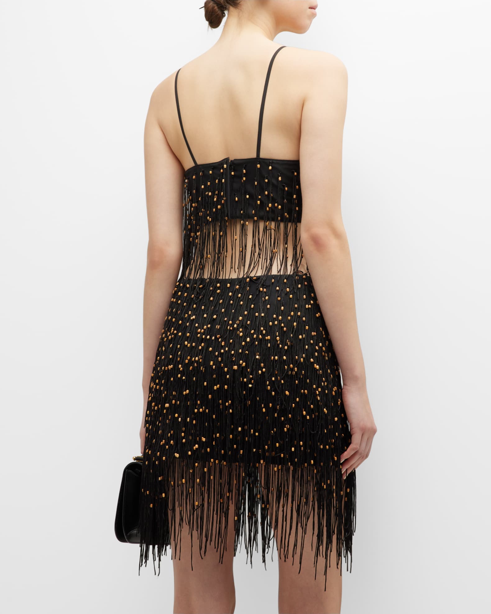 Anna Quan Tatiana Fringe Beaded Crop Top | Neiman Marcus