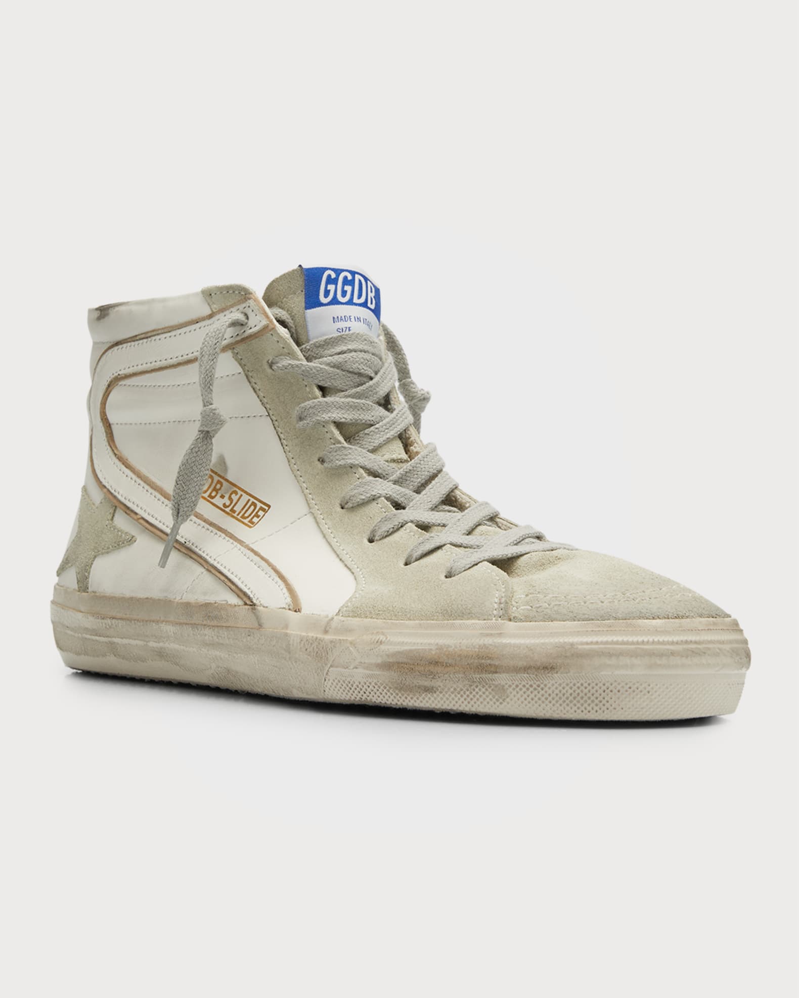 Golden Goose Men's Slide Zip Leather High-Top Sneakers | Neiman Marcus