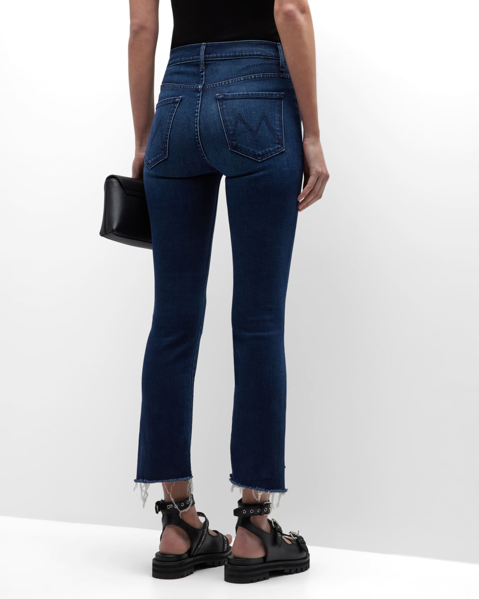 MOTHER The Insider Crop Step Fray Jeans | Neiman Marcus