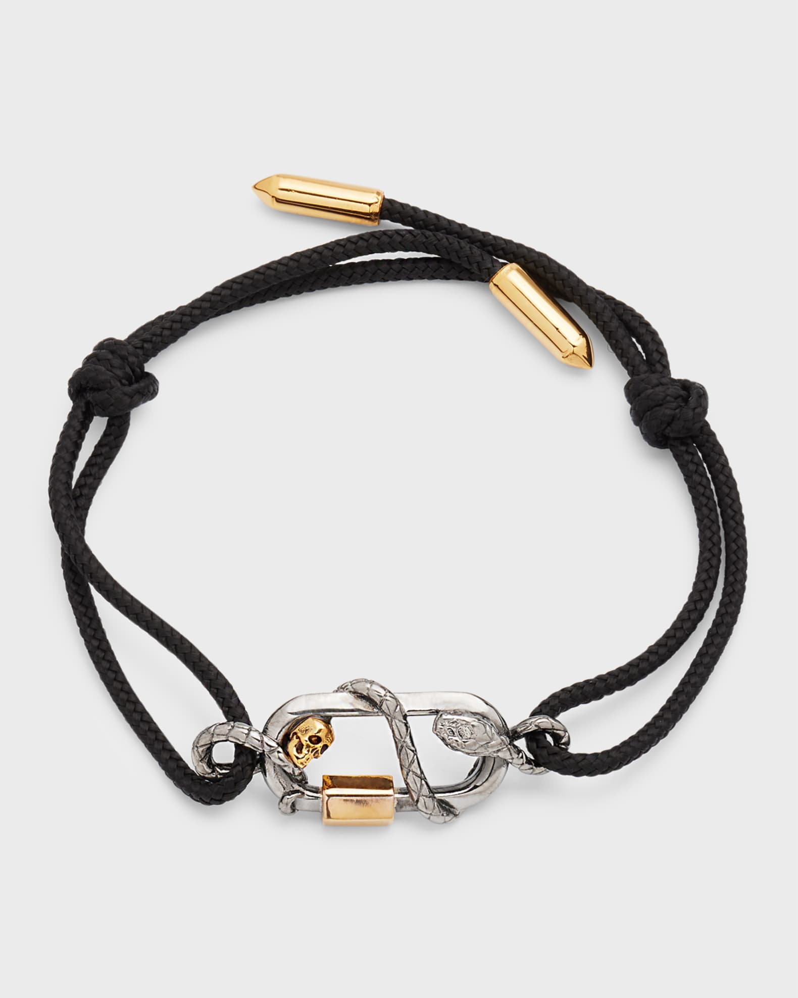 Alexander McQueen Men's Snake and Skull Friendship Bracelet | Neiman Marcus