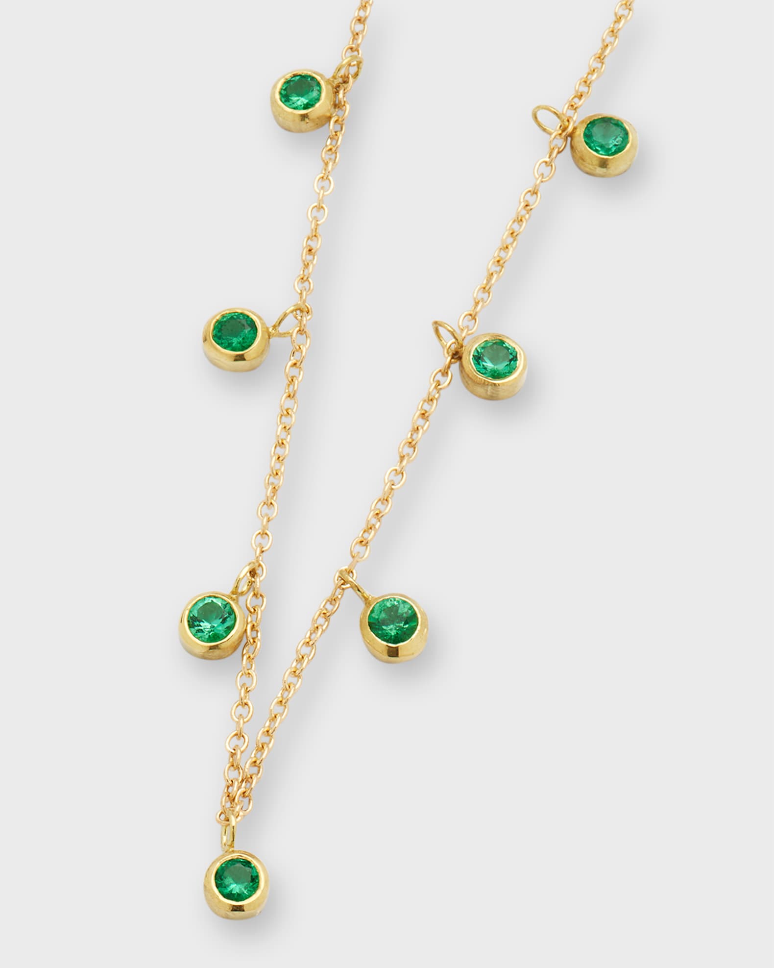 Jennifer Meyer 18K Yellow Gold 7 Mini Bezel Dangle Necklace with ...