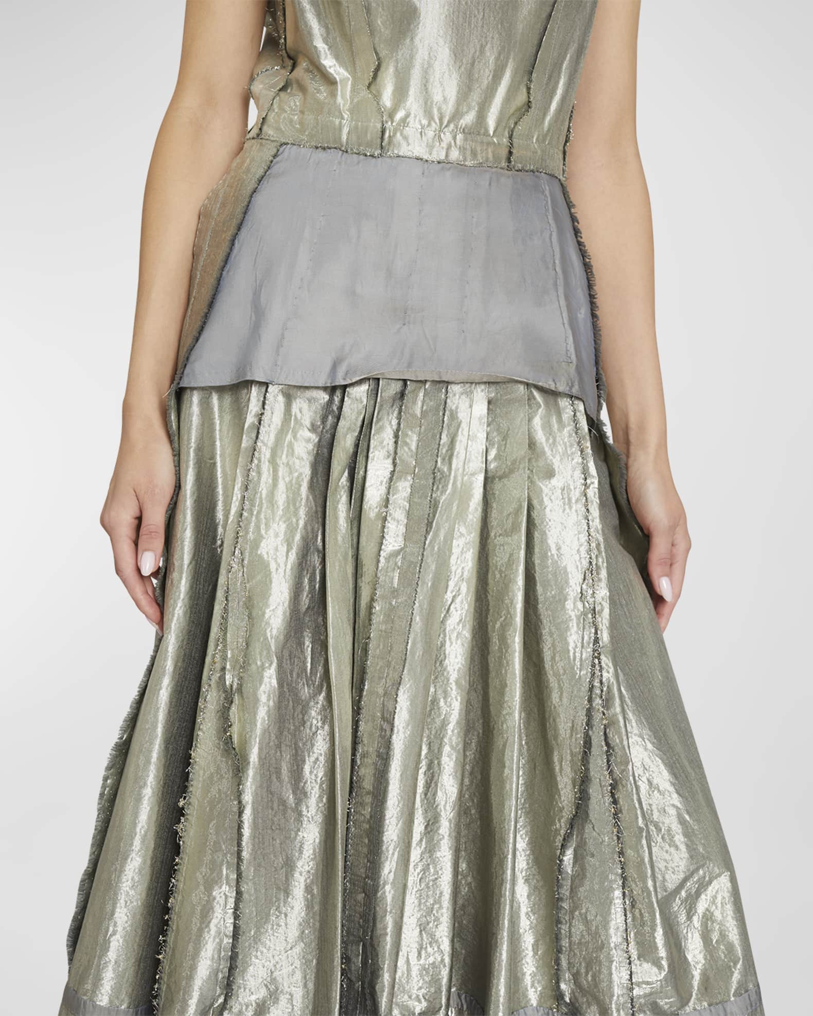 Maison Margiela Metallic Deconstructed Midi Dress | Neiman Marcus