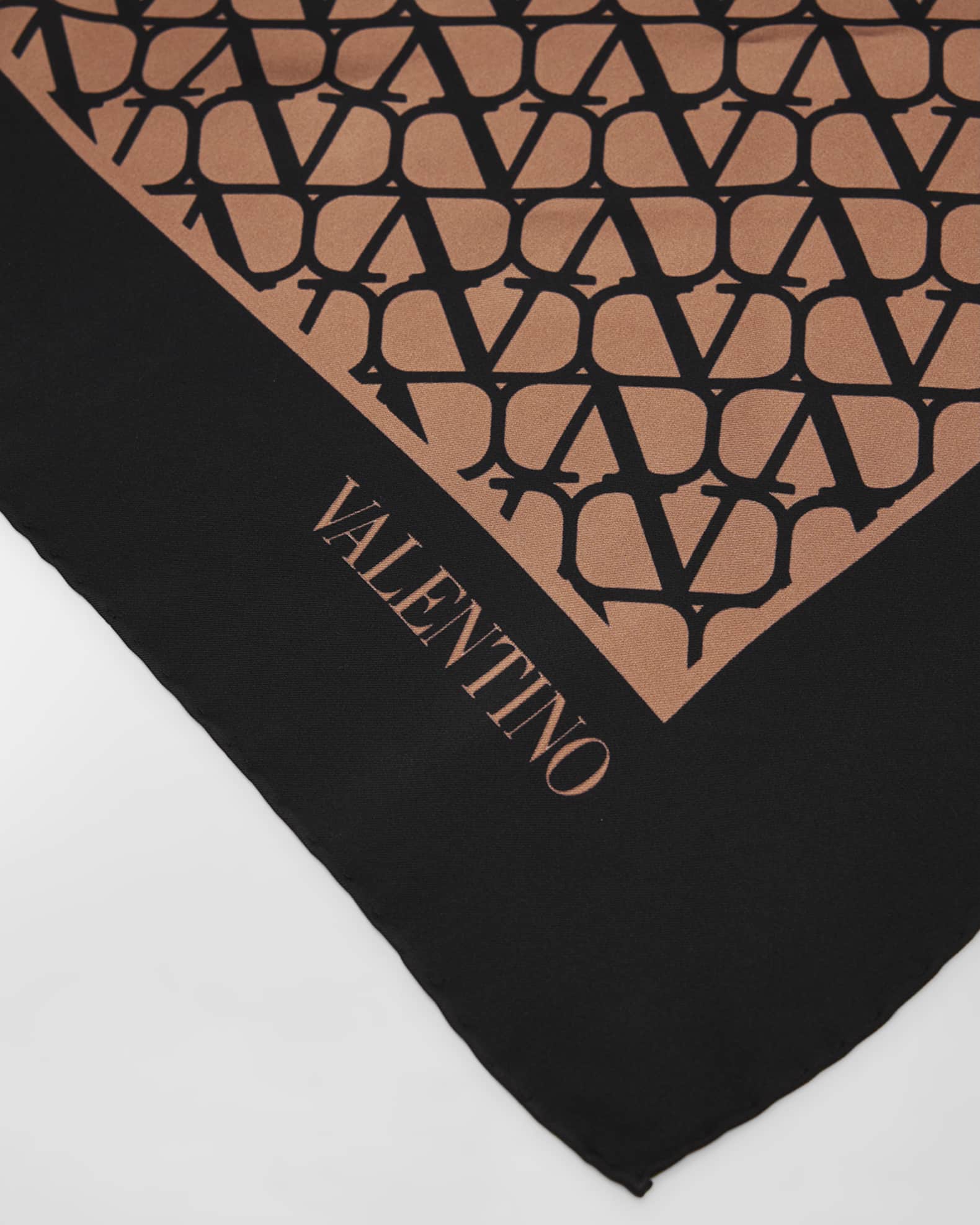 Valentino Garavani Two-Tone V-Logo Silk Square Scarf | Neiman Marcus