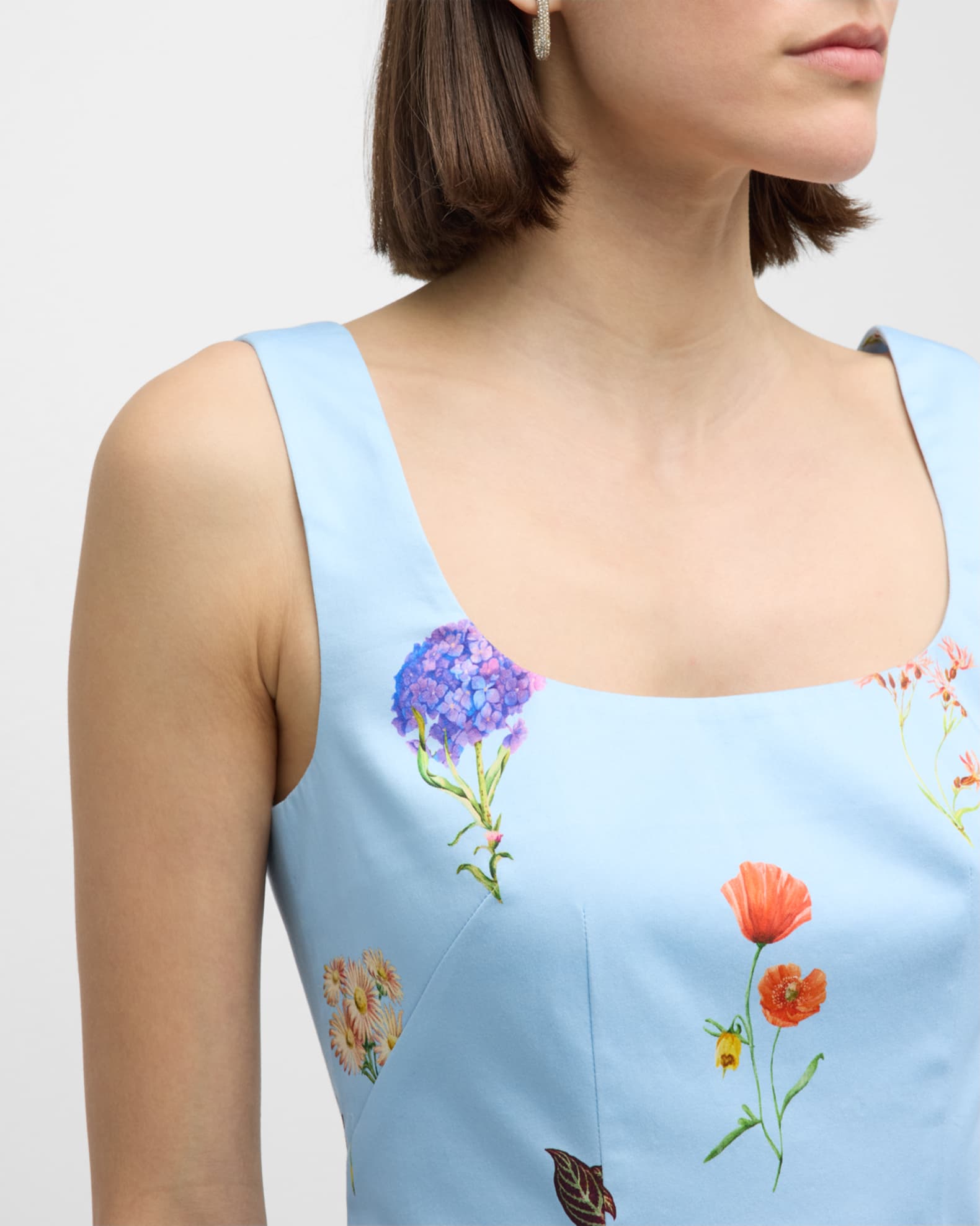 Cara Cara Sandra Square-Neck Mini A-Line Dress | Neiman Marcus