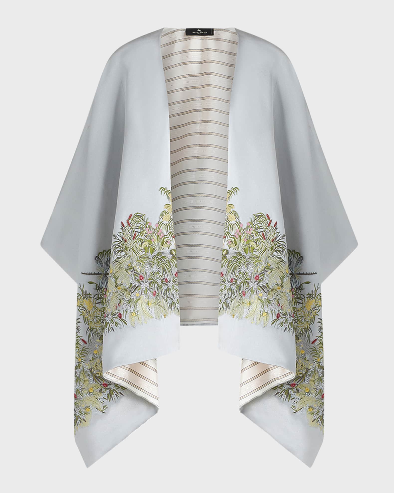 Etro Asymmetrical Embroidered Cape | Neiman Marcus