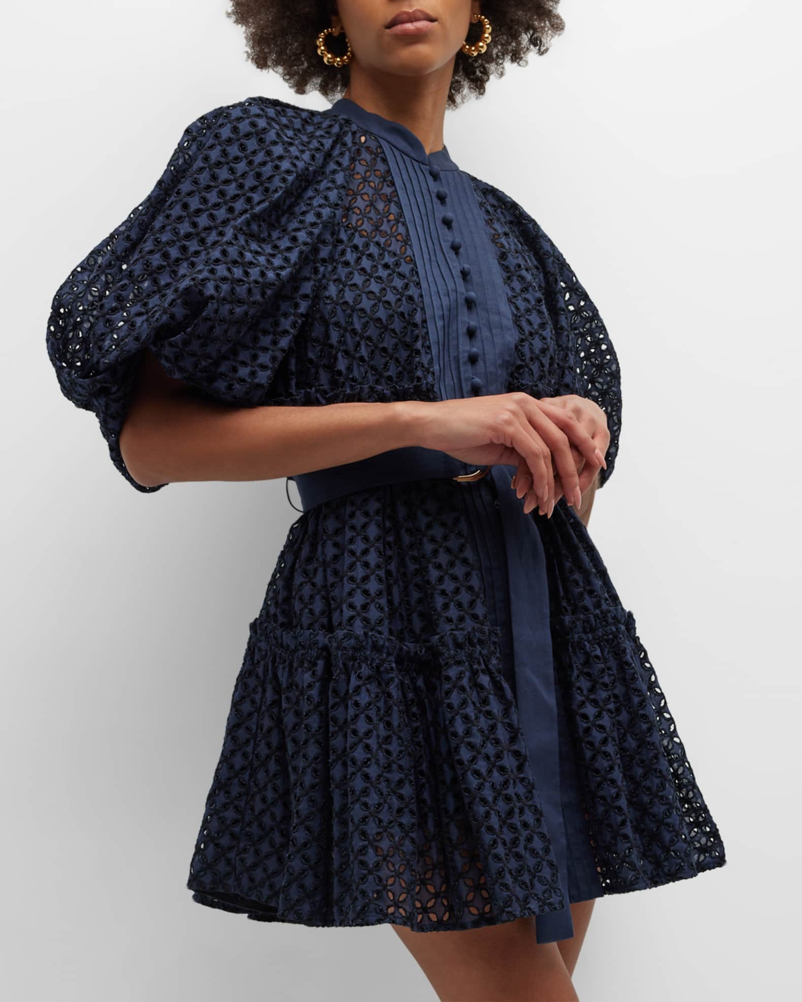 Acler Potters Belted A-Line Mini Dress | Neiman Marcus