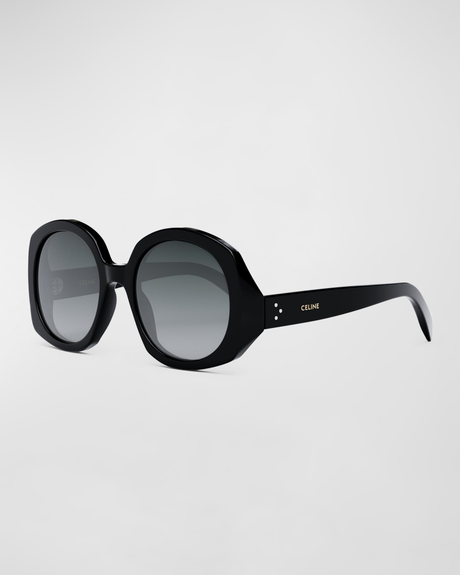 Celine Vintage-Inspired Round Acetate Sunglasses | Neiman Marcus