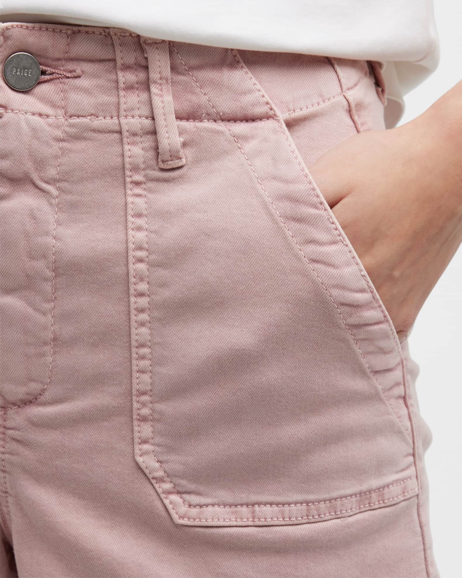 PAIGE Crush Patch-Pocket Shorts | Neiman Marcus