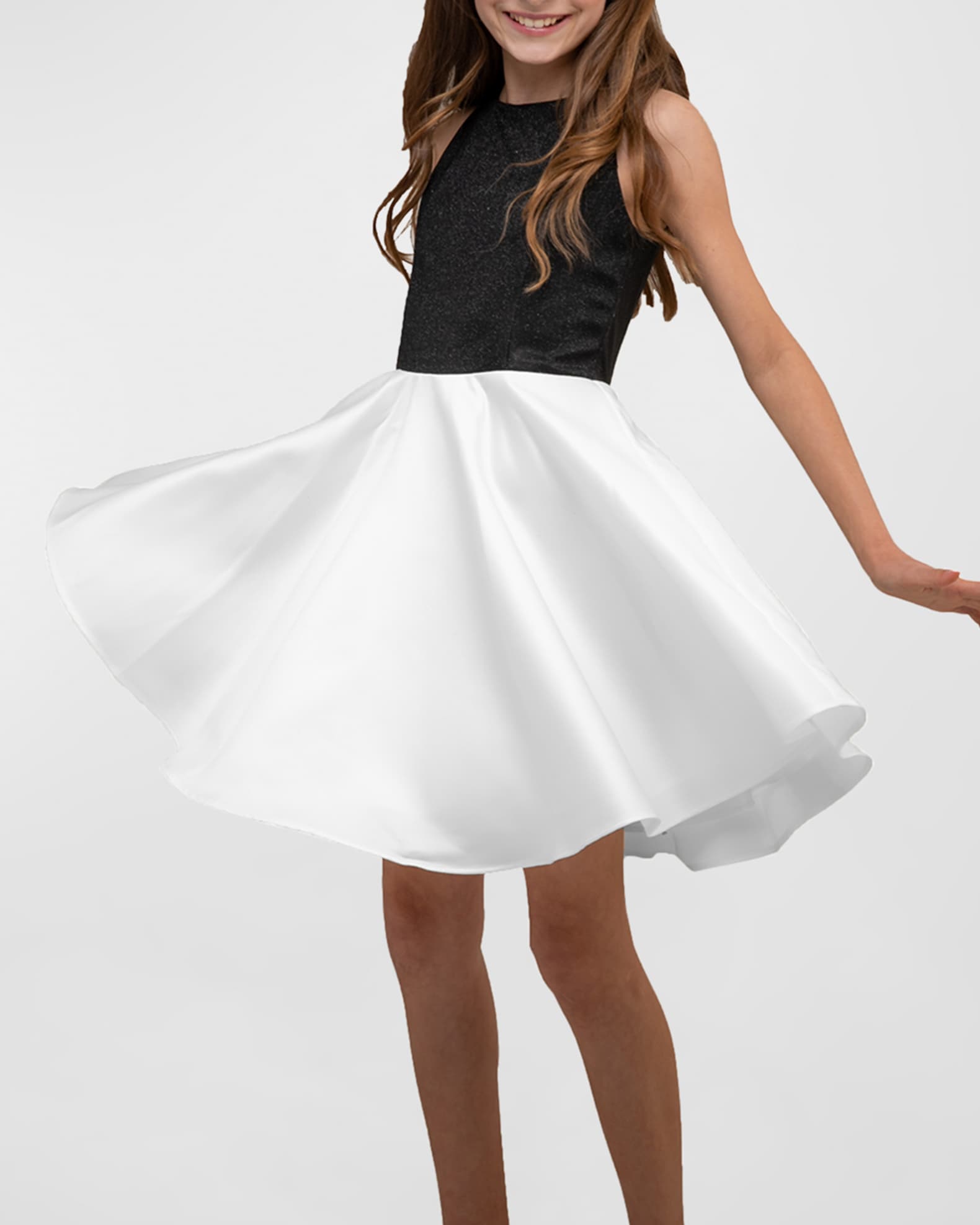 Un Deux Trois Girl's Two-Tone Fit-&-Flare Dress, Size 7-16 | Neiman Marcus