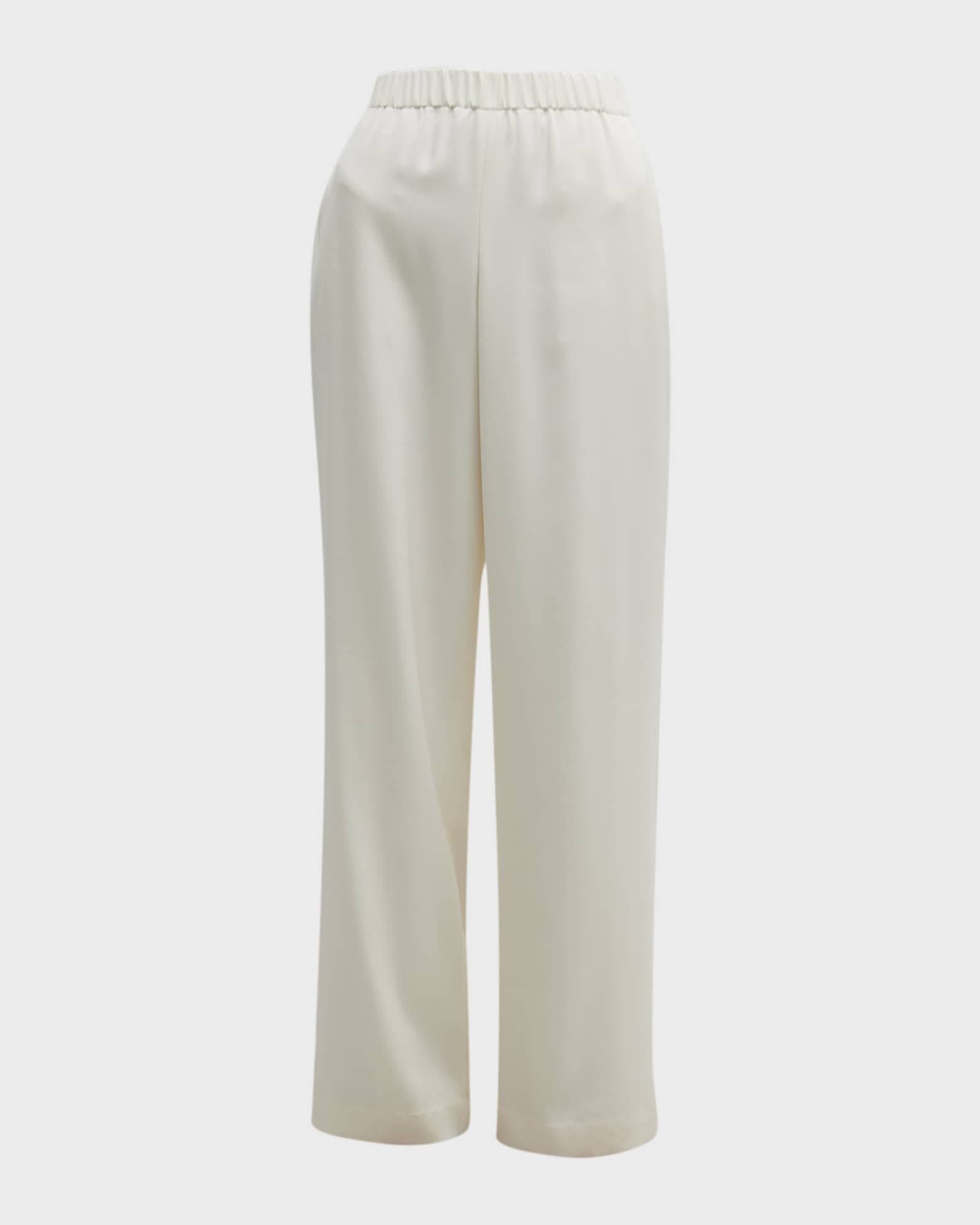Lafayette 148 New York Perry Wide-Leg Stretch Silk Pants | Neiman Marcus