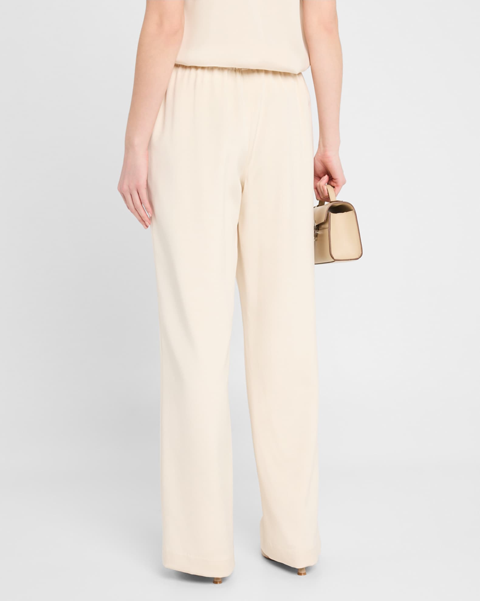 Perry Wide-Leg Stretch Silk Pants | Neiman Marcus