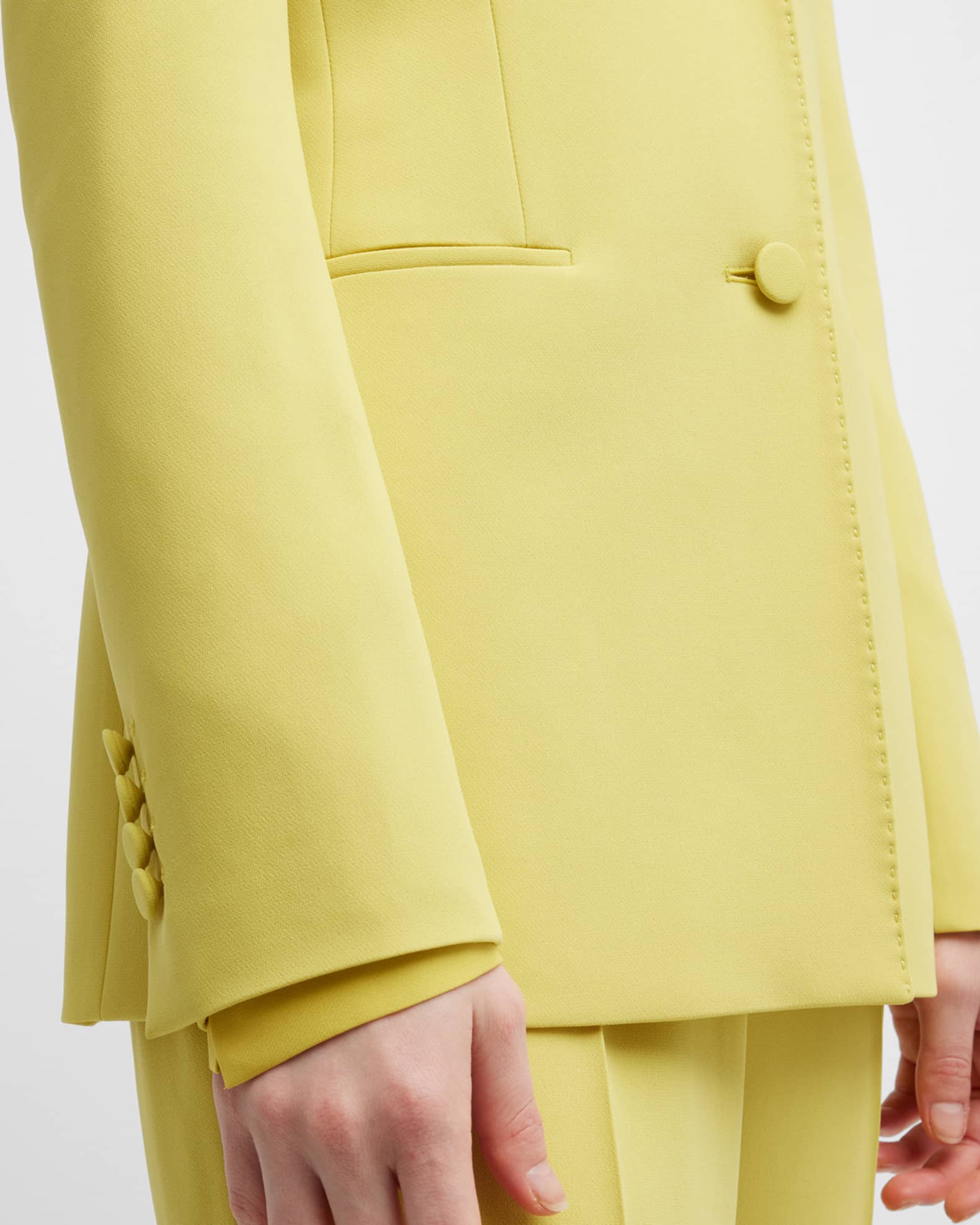 Lafayette 148 New York Single-Breasted Pick Stitch Blazer | Neiman Marcus