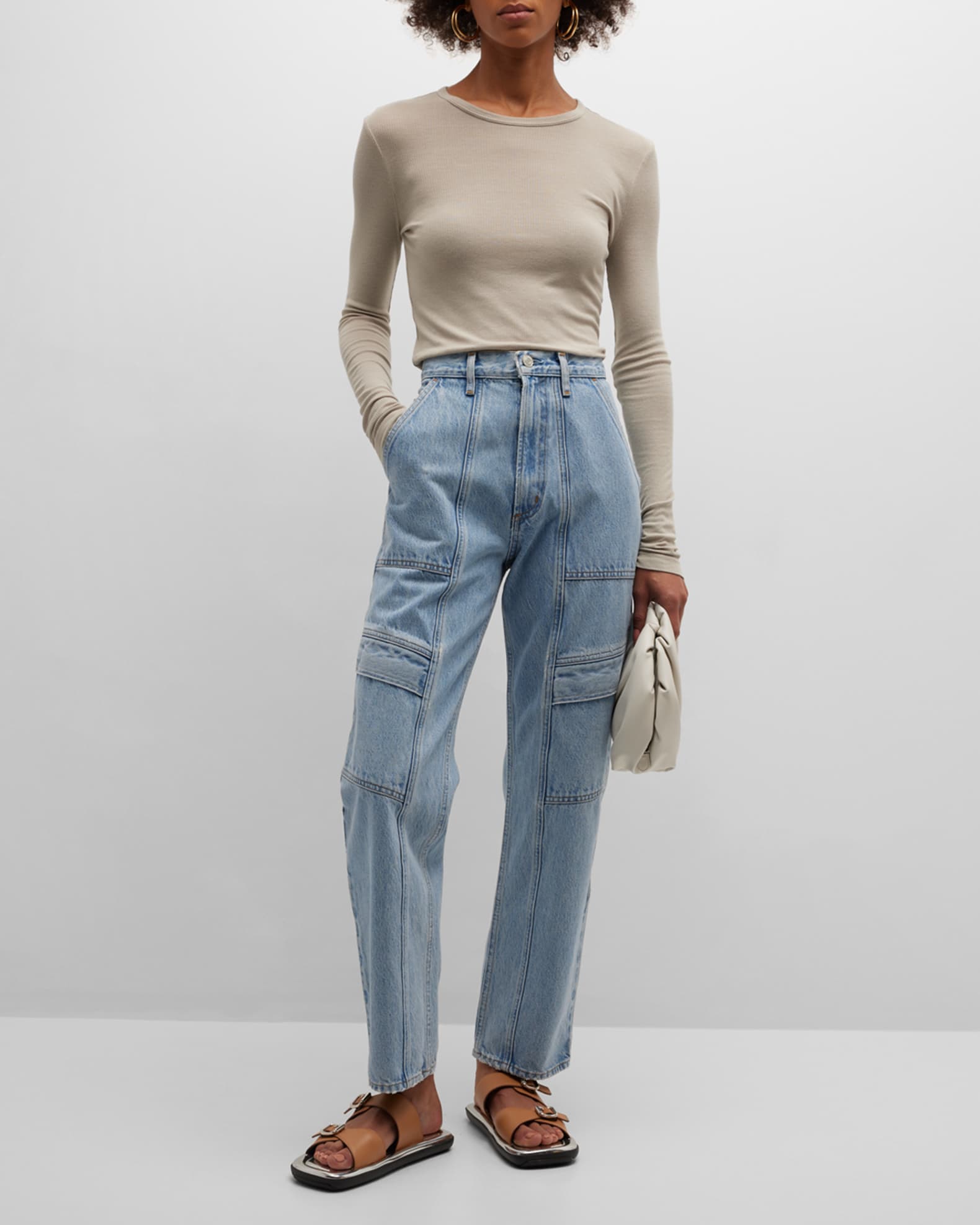 AGOLDE Cooper Relaxed Straight Cargo Jeans | Neiman Marcus