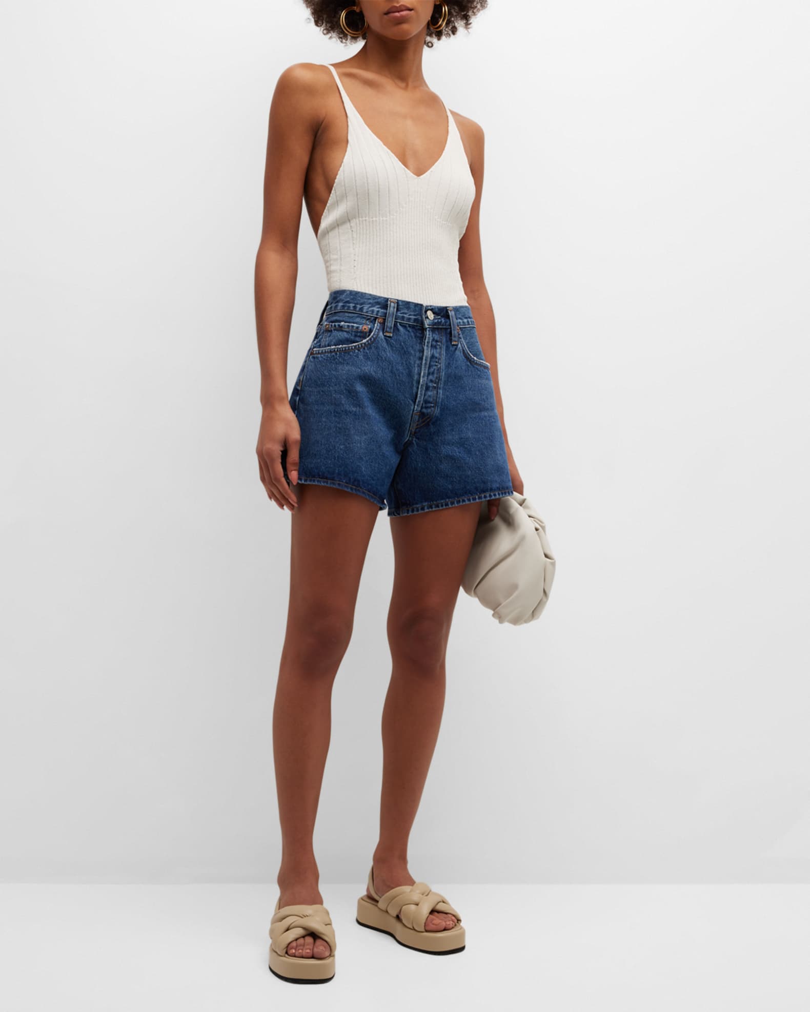 AGOLDE Parker Relaxed Denim Shorts | Neiman Marcus
