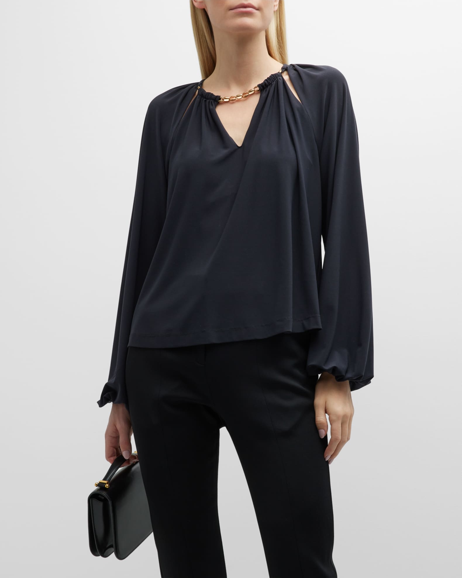 Ramy Brook Varinda Chainlink Blouse | Neiman Marcus