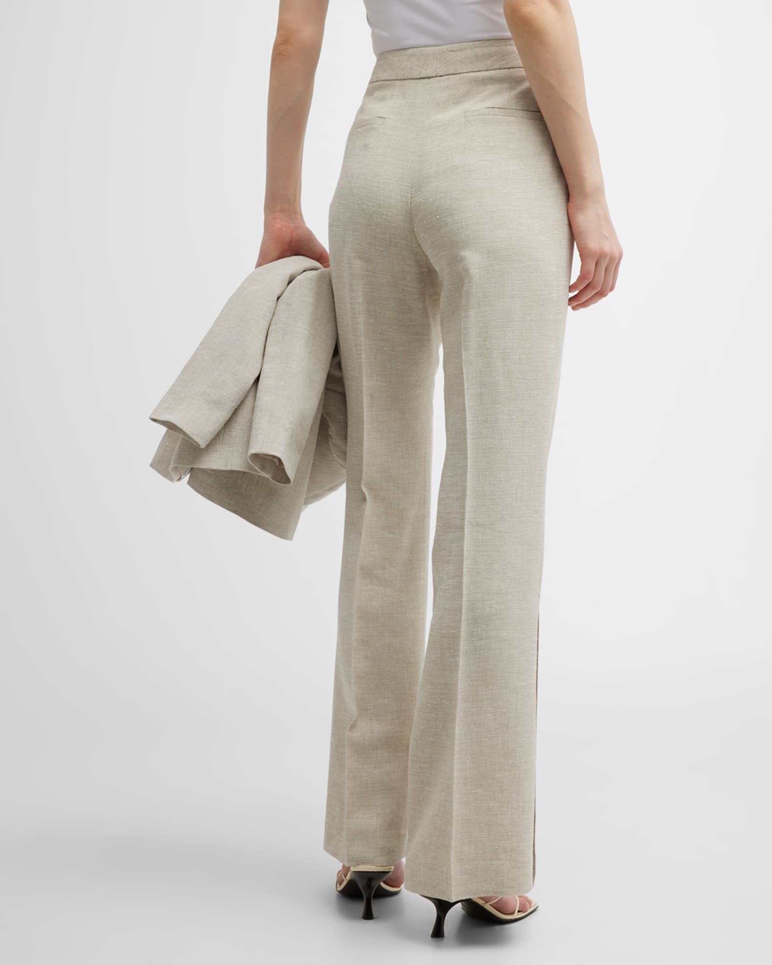 Lafayette 148 New York Gates Straight-Leg Linen-Blend Pants | Neiman Marcus