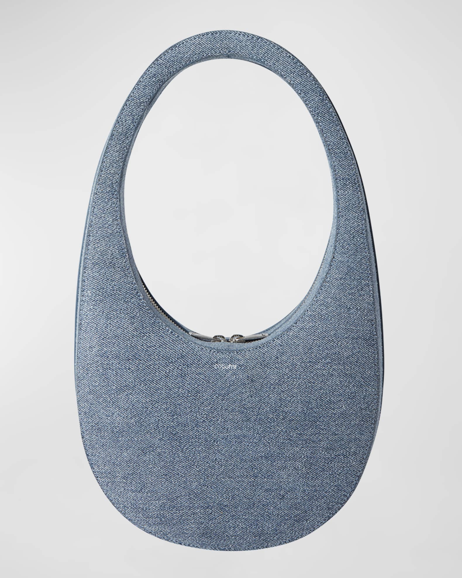 Coperni Swipe Zip Denim Top-Handle Bag | Neiman Marcus