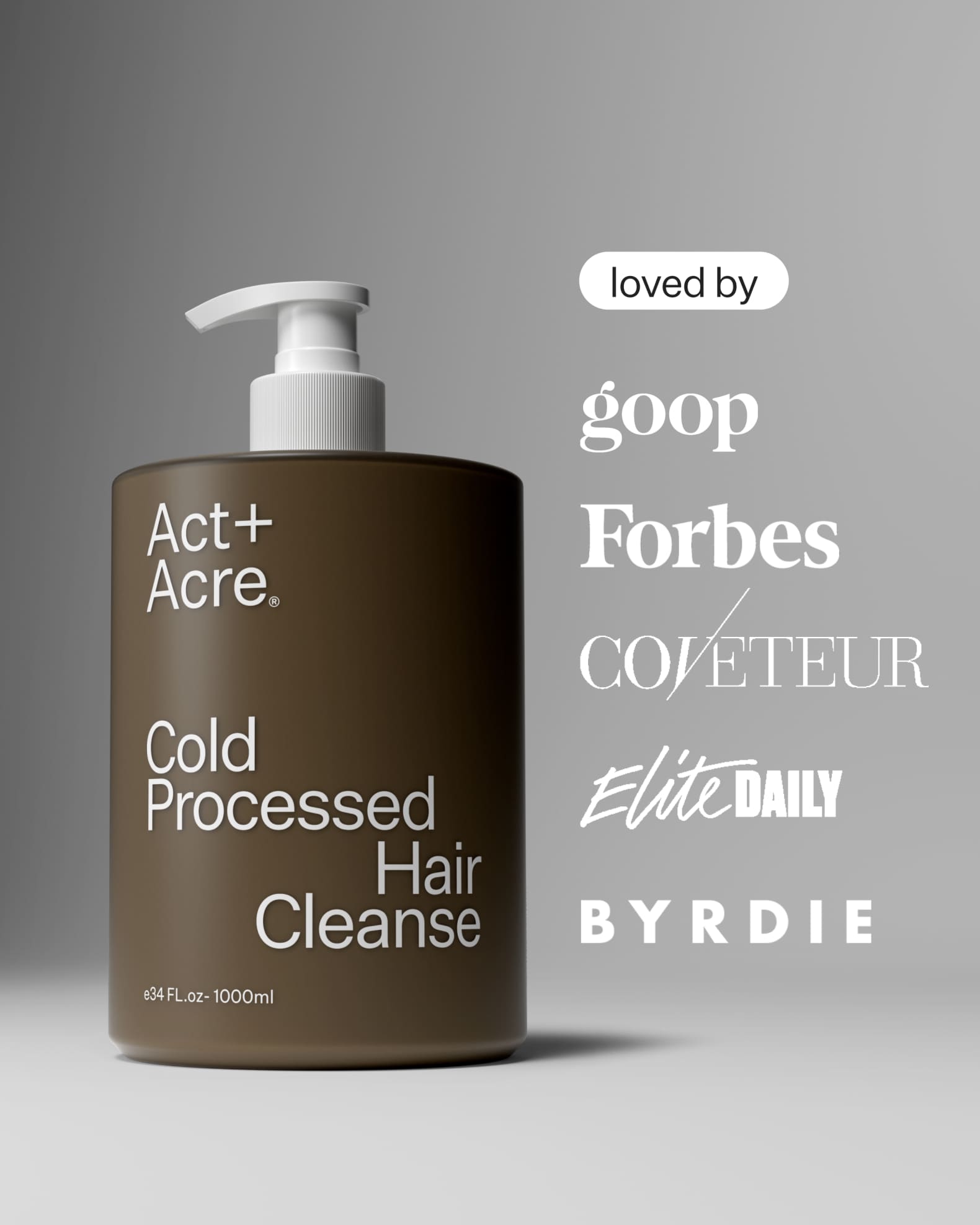 Act + Acre Cold Processed Hair Jumbo Cleanse, 34 oz. | Neiman Marcus
