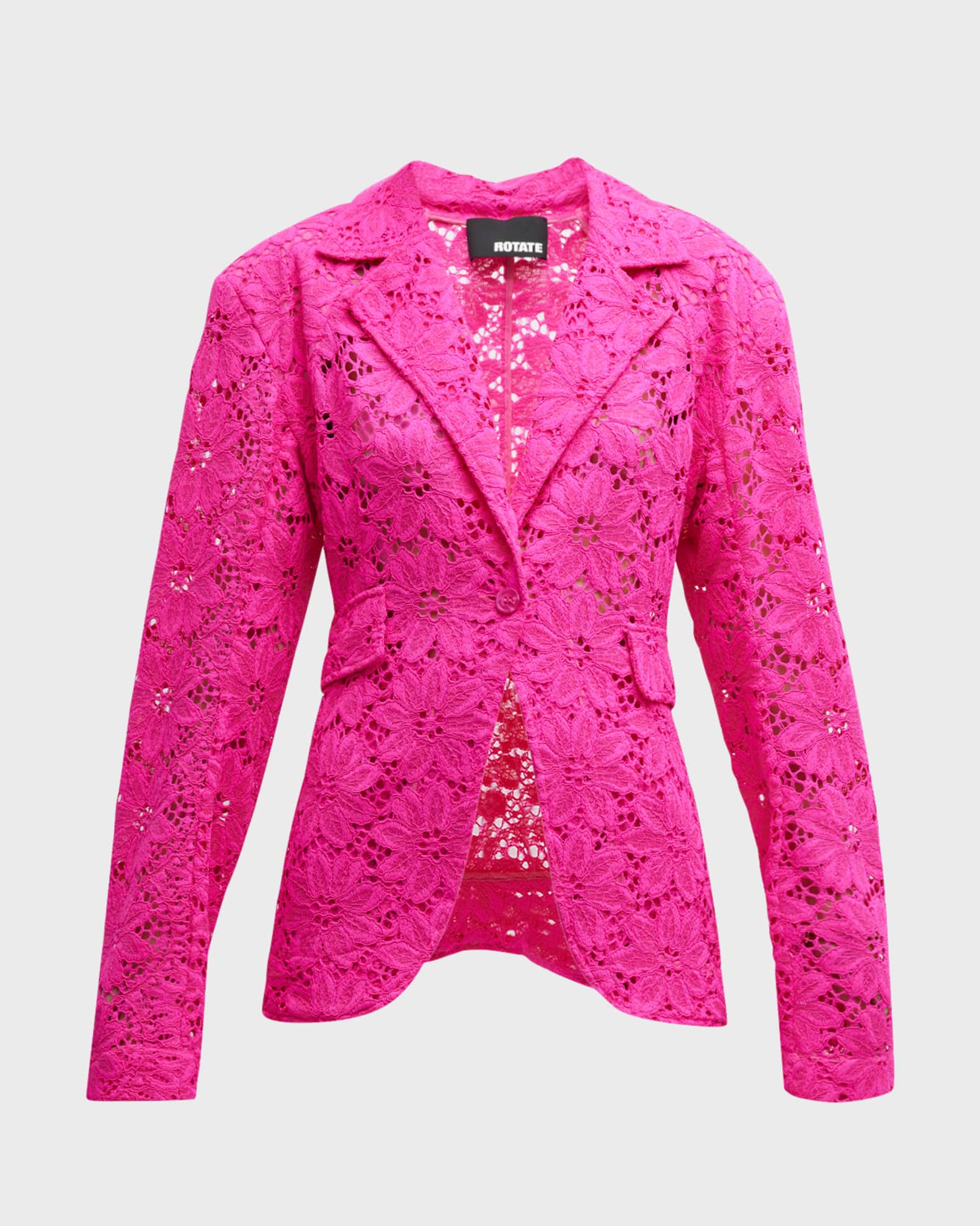 Rotate Birger Christensen Lace Fitted Blazer | Neiman Marcus