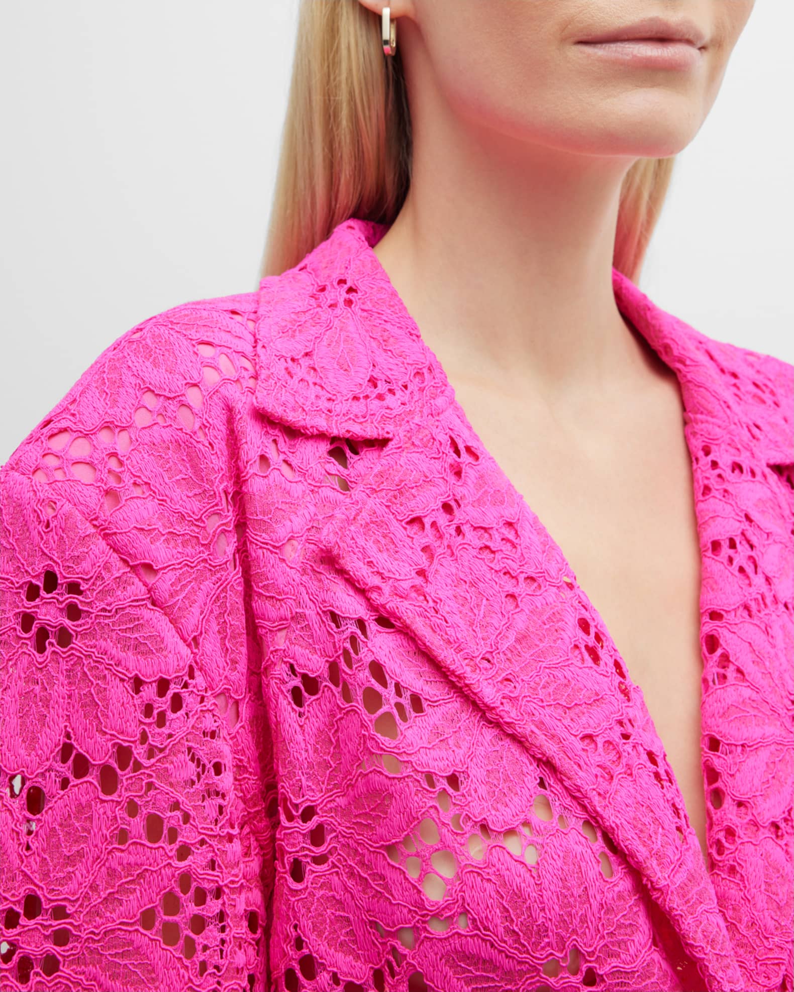 Rotate Birger Christensen Lace Fitted Blazer | Neiman Marcus