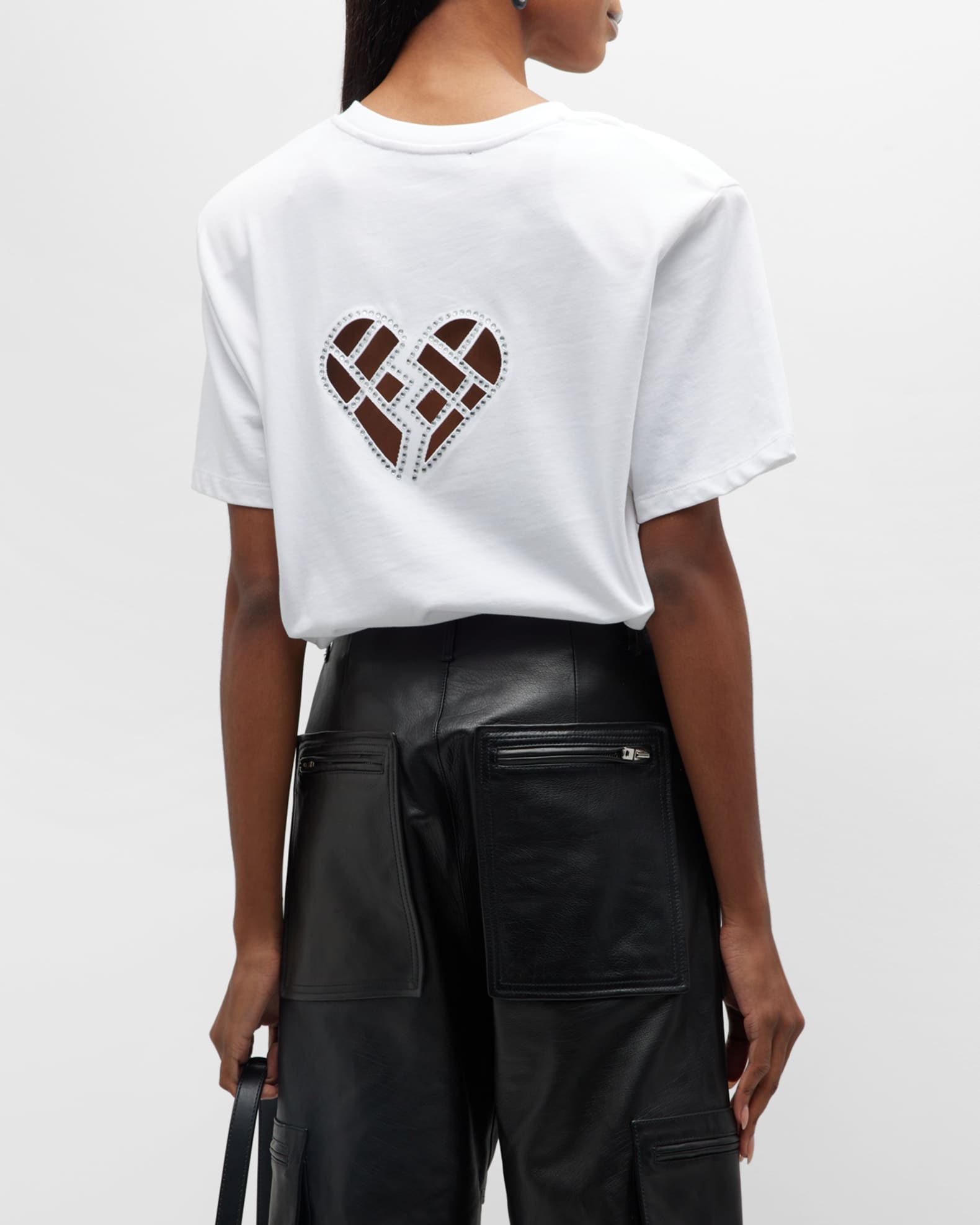 Rotate Birger Christensen Boxy Laser Cut T-Shirt | Neiman Marcus