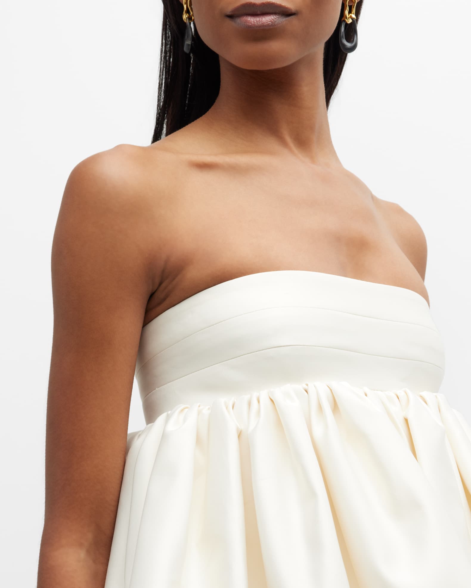 Rotate Birger Christensen Strapless Ruffled Twill Mini Dress | Neiman ...