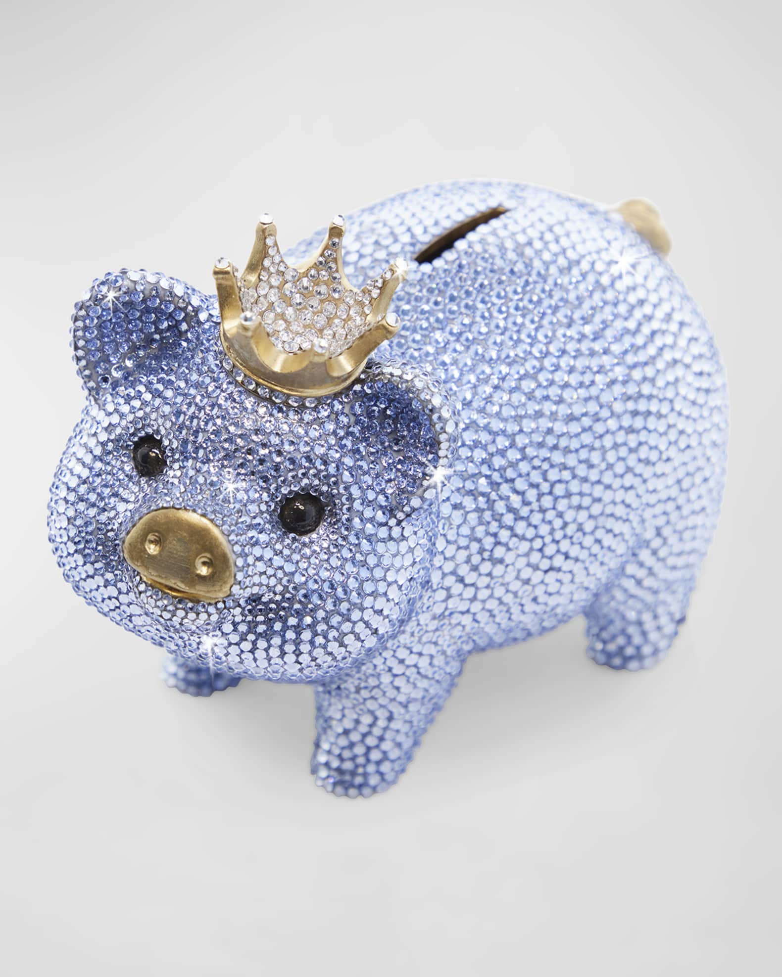 Jay Strongwater Baby Blue Piggy Bank w/ Crown | Neiman Marcus