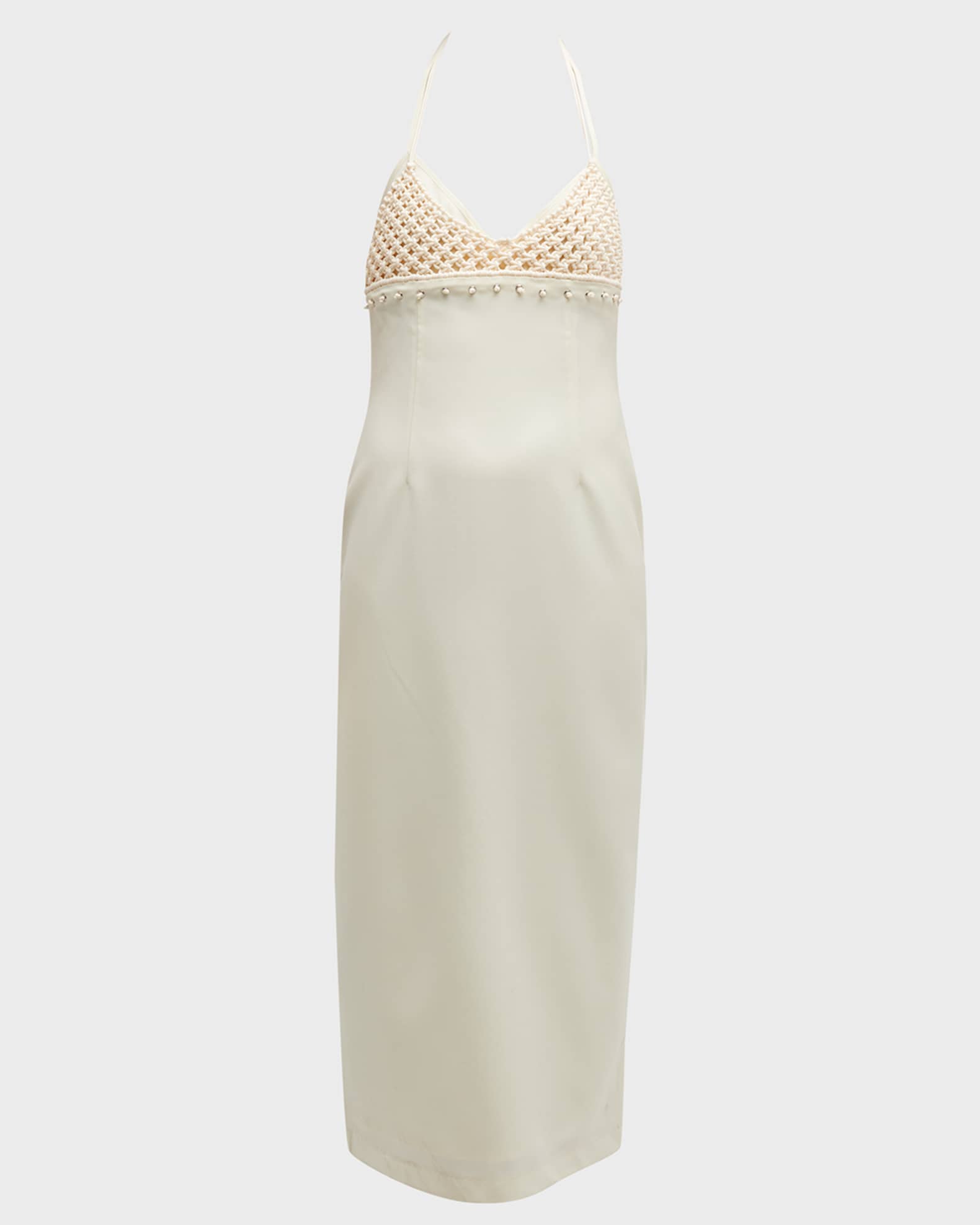 Wynn Hamlyn Friday Macrame Halter Maxi Dress | Neiman Marcus