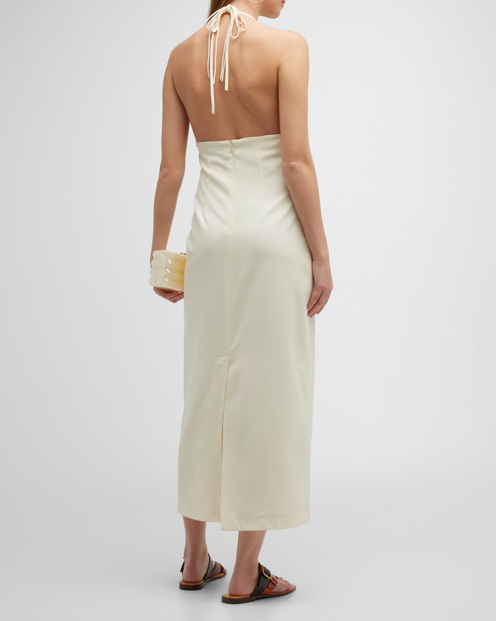 Wynn Hamlyn Friday Macrame Halter Maxi Dress | Neiman Marcus