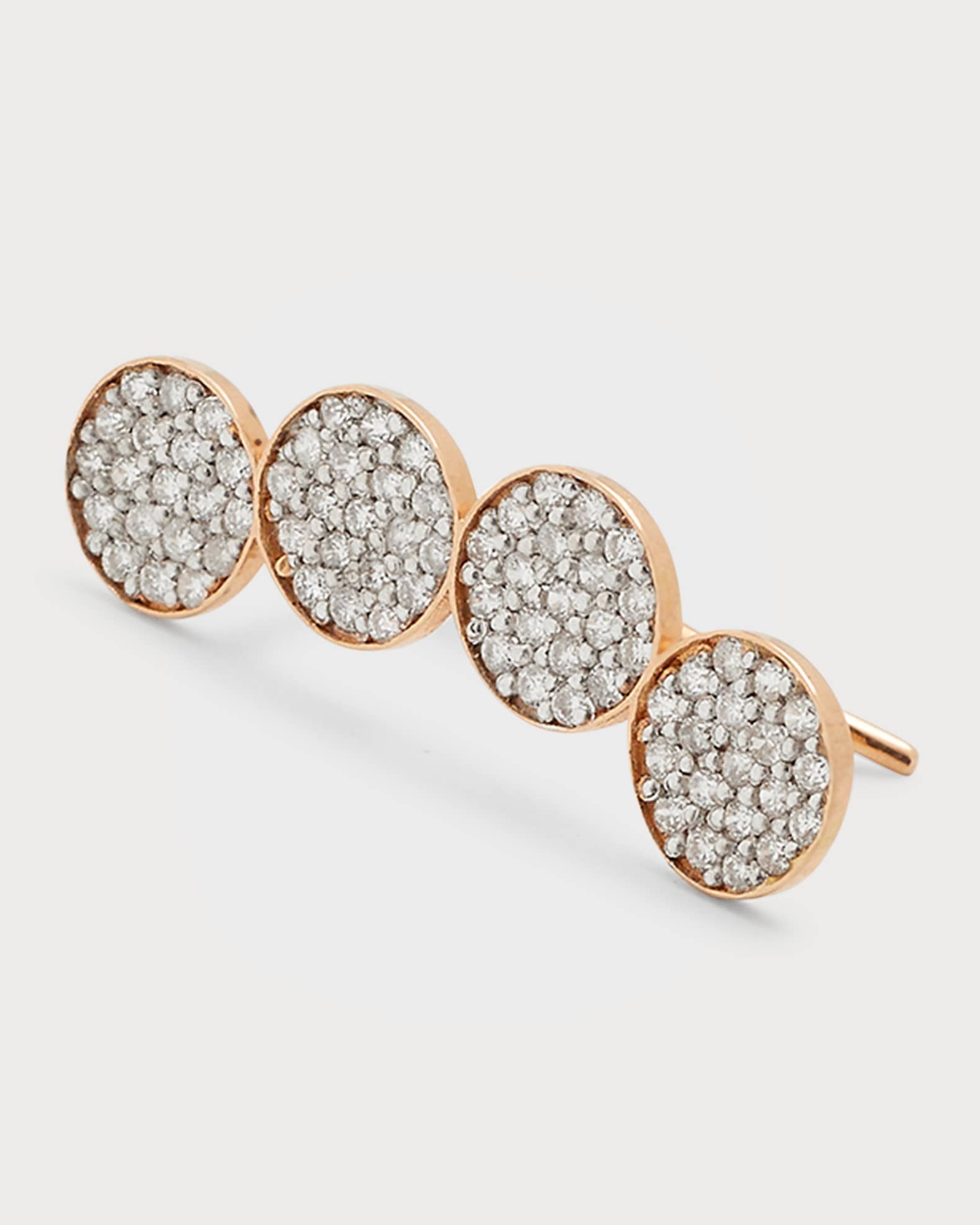 GINETTE NY Mini Ever Solo Diamond Arc Earring in 18K Rose Gold, Single ...
