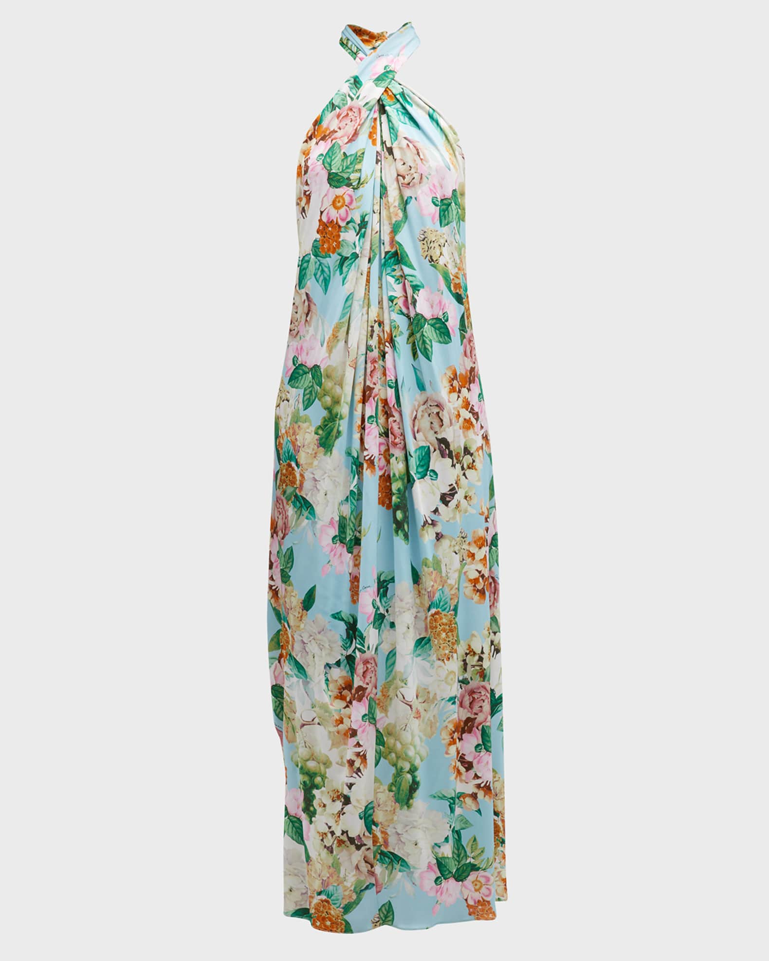 Cara Cara Marion Twisted Open-Back Halter Maxi Dress | Neiman Marcus