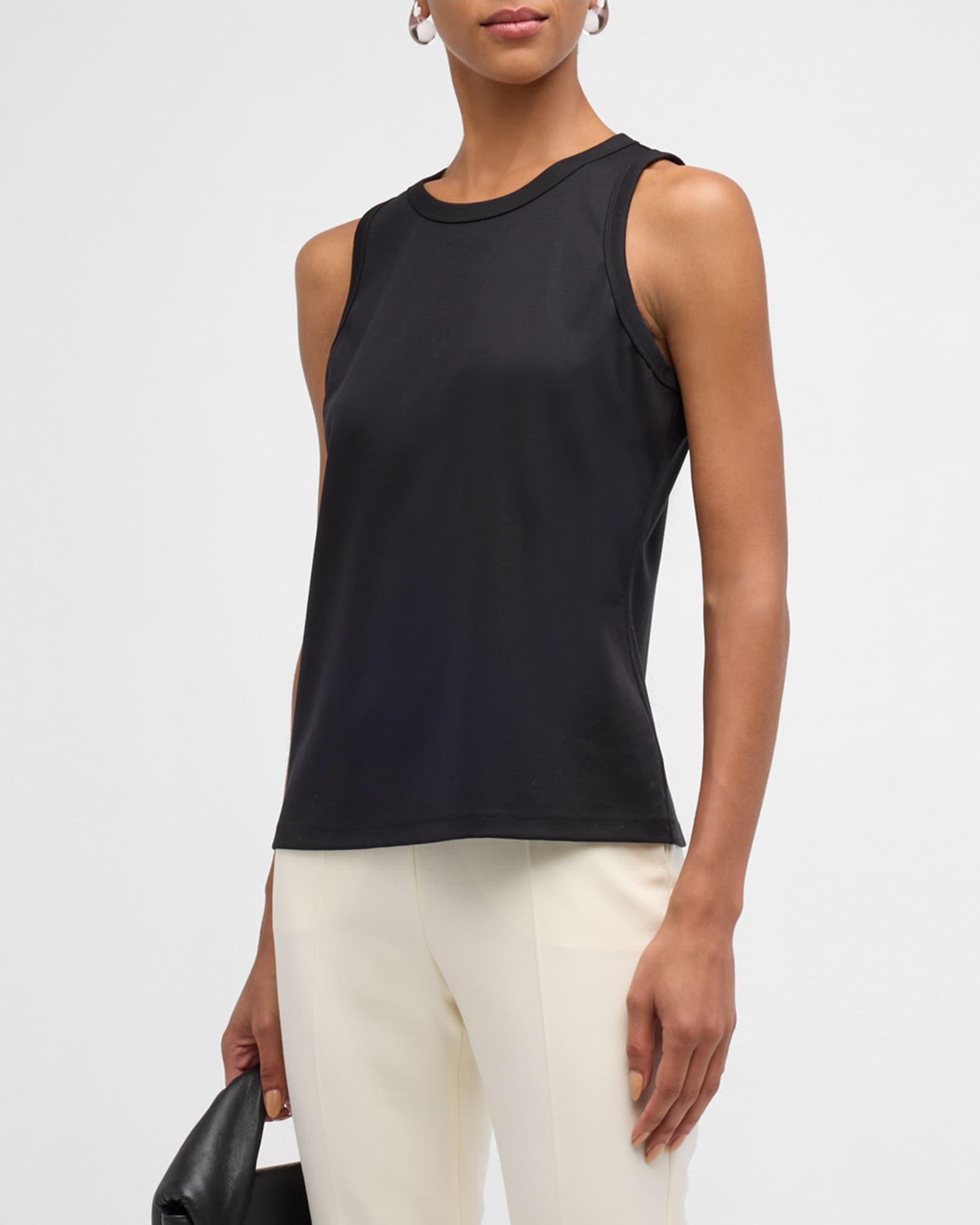 Swiss Cotton Rib Racerback Tank | Neiman Marcus