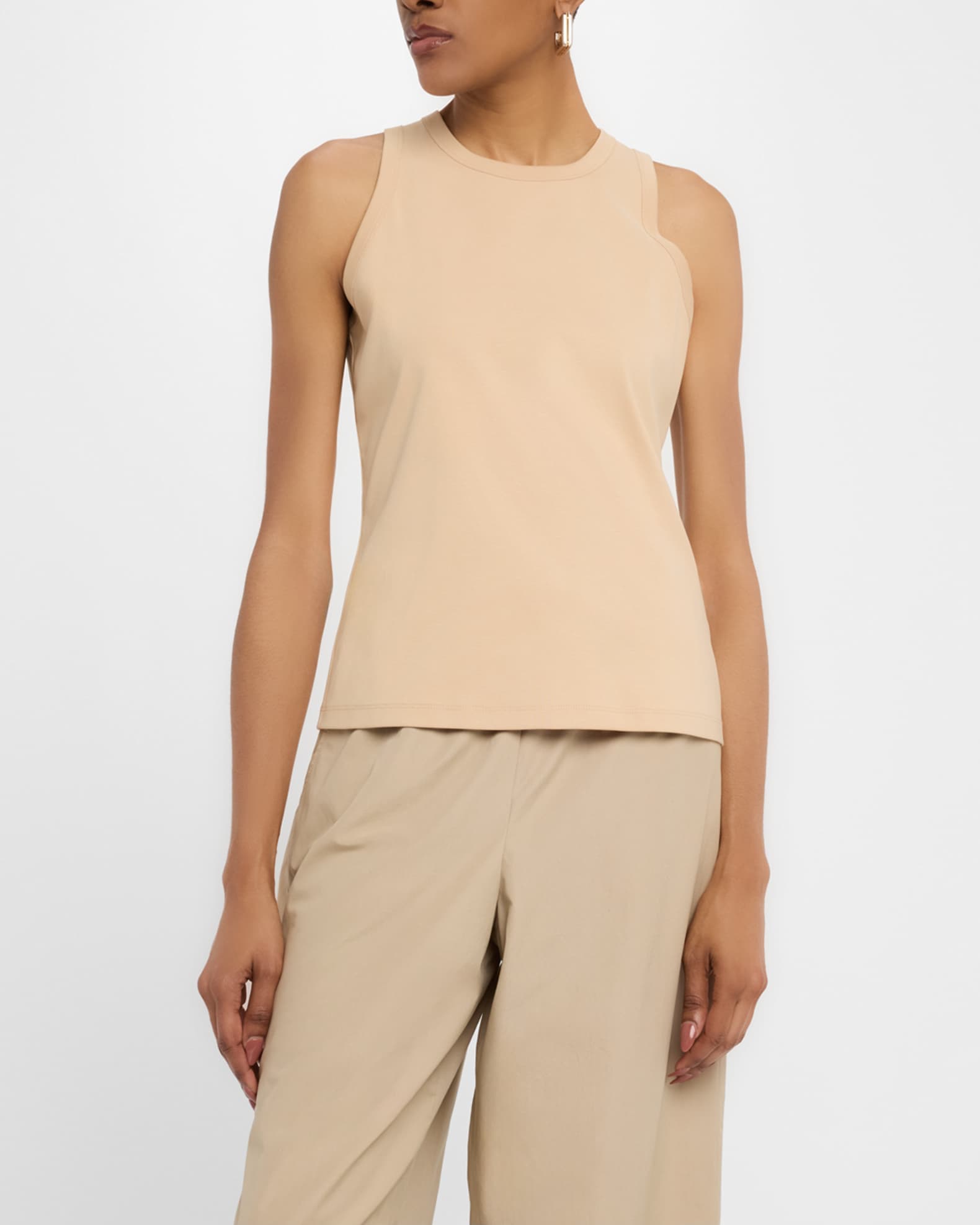 Swiss Cotton Rib Racerback Tank | Neiman Marcus