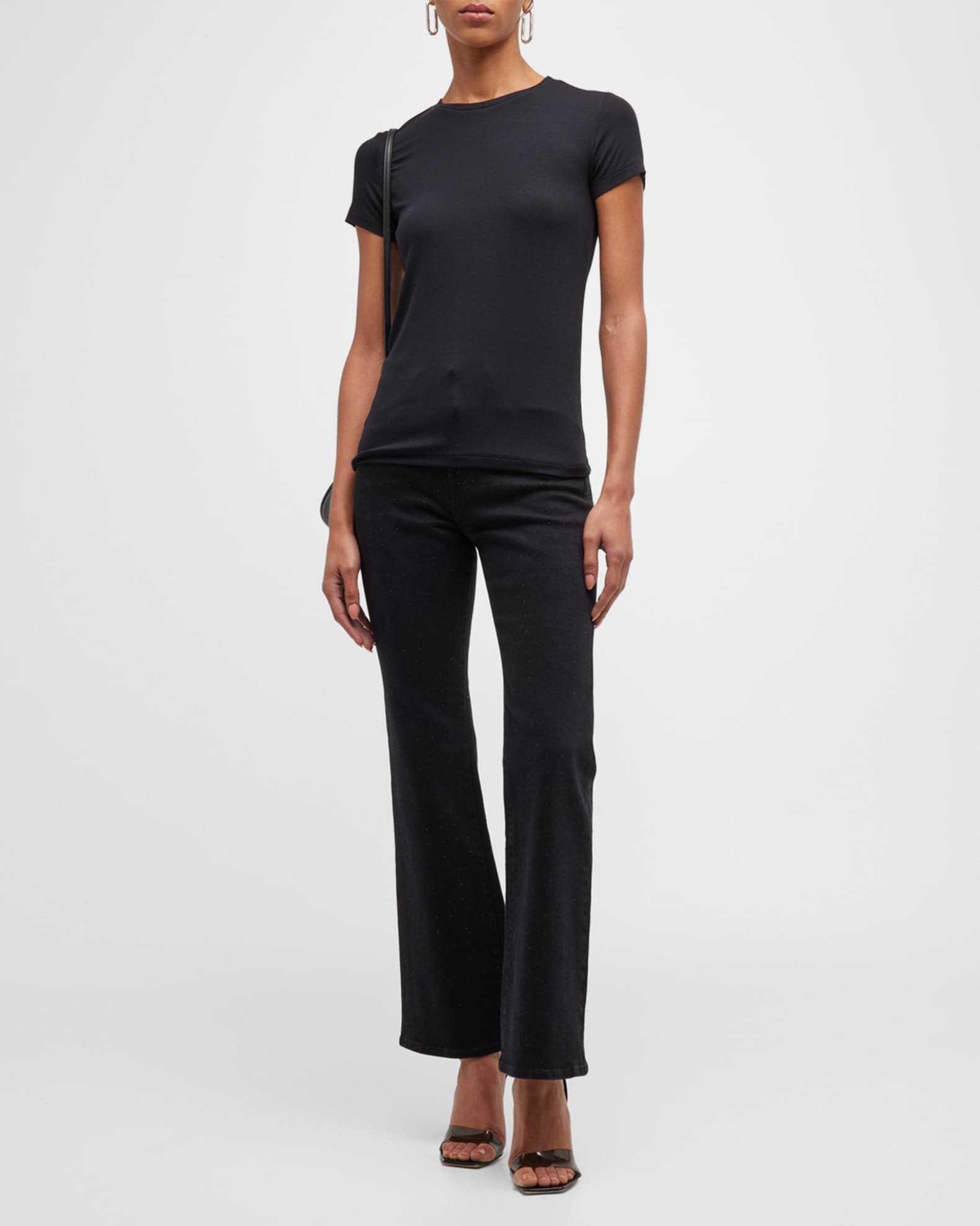 L'Agence Ressi Ribbed Short-Sleeve Tee | Neiman Marcus