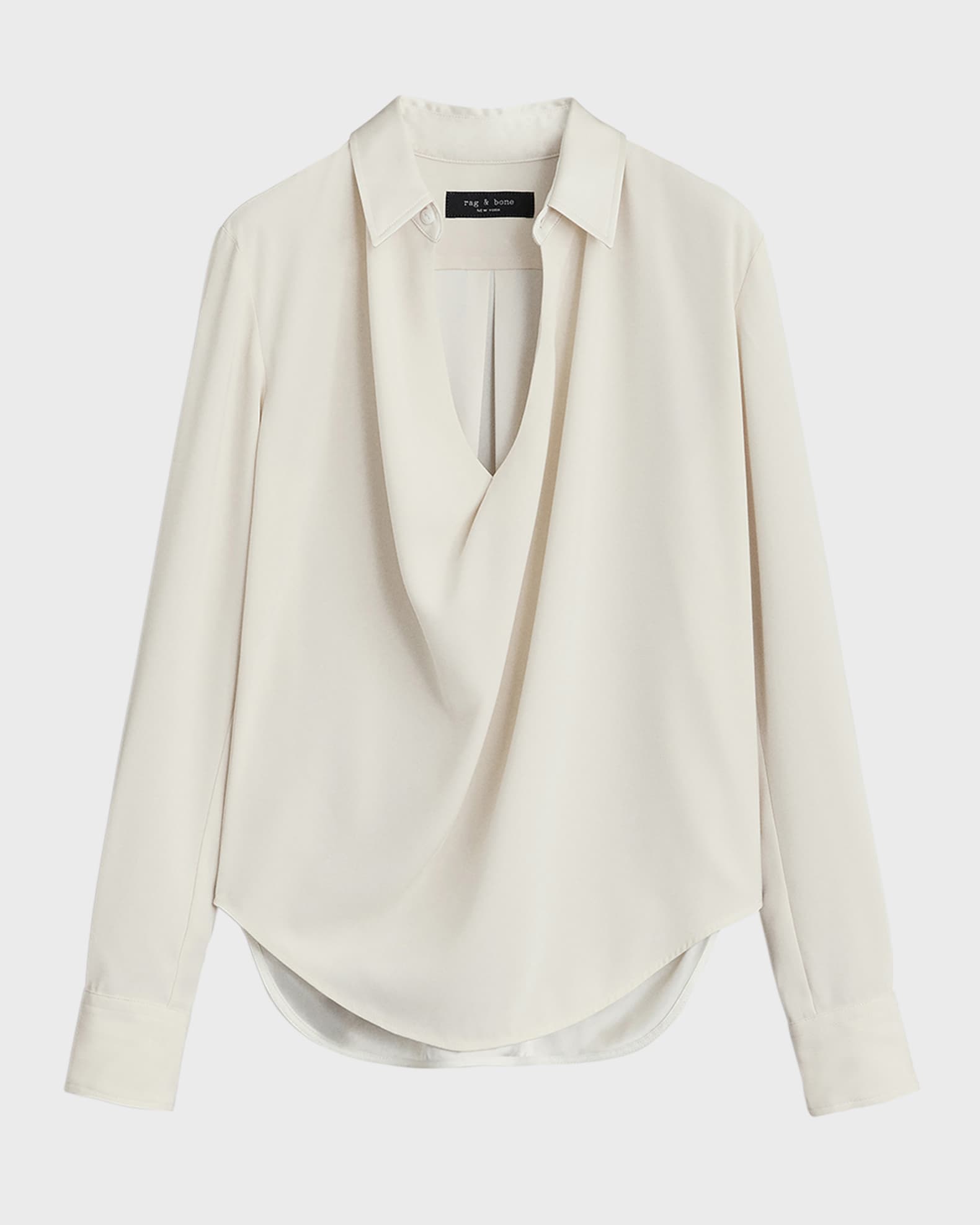 Rag & Bone Phillipa Draped Long-Sleeve Blouse | Neiman Marcus